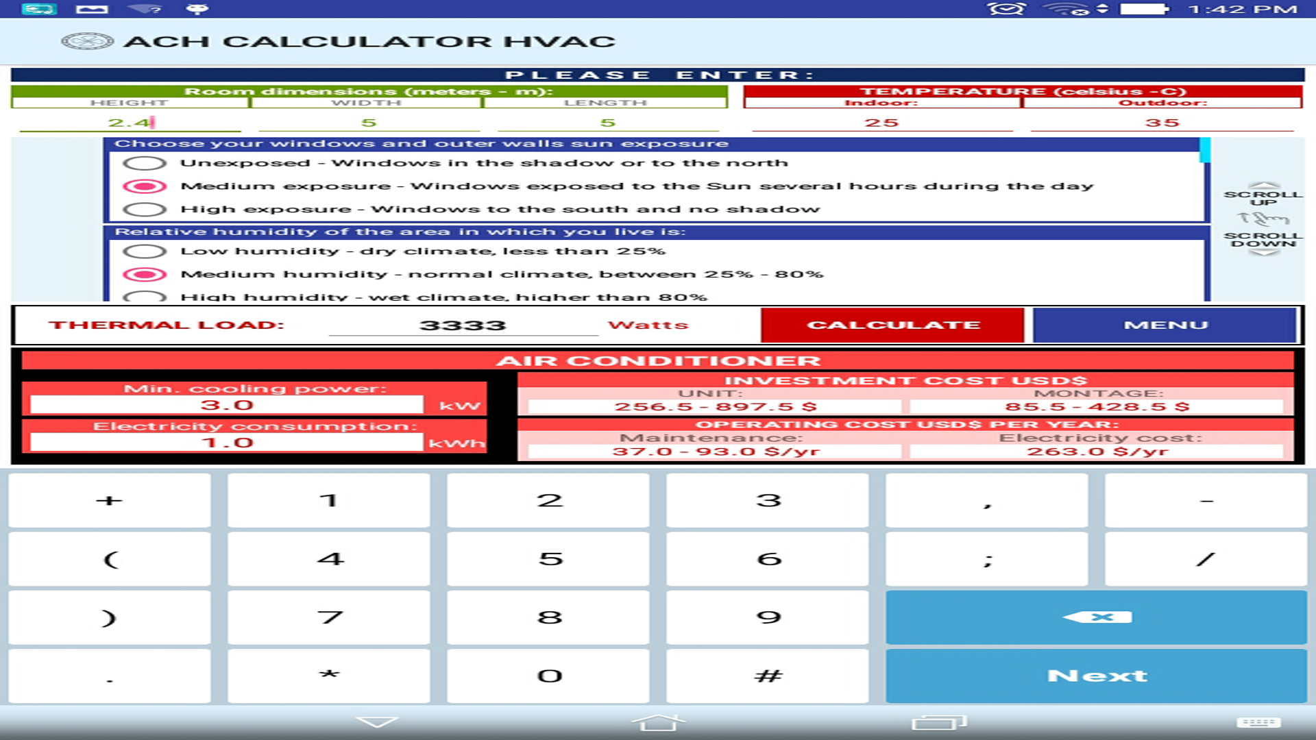 Air Conditioner Home Power Cost Calculator - App on Amazon Appstore