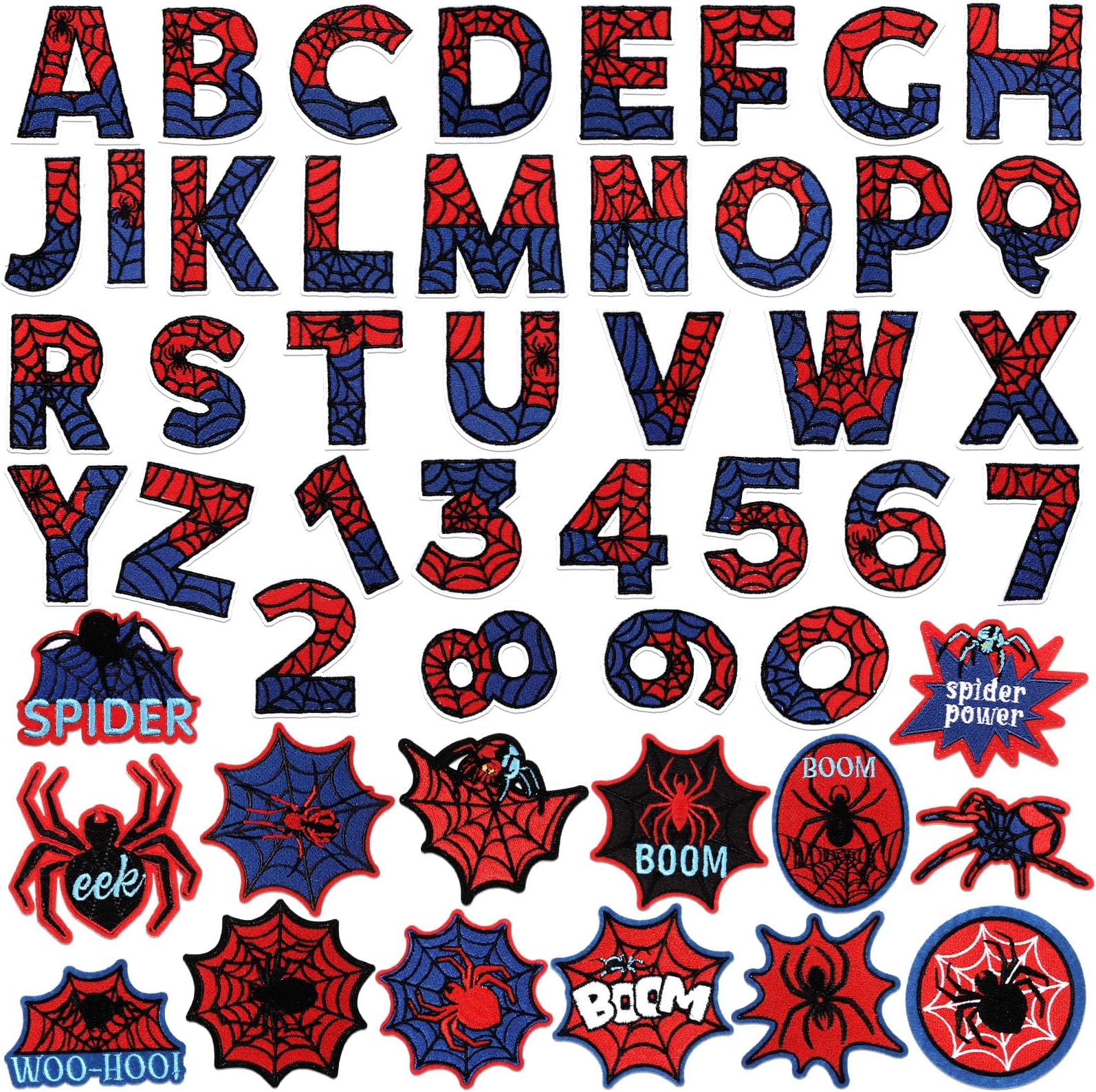 Amazon.com: Mubal 20pcs Cute Cartoon Spider-Man Embroidered Iron On ...