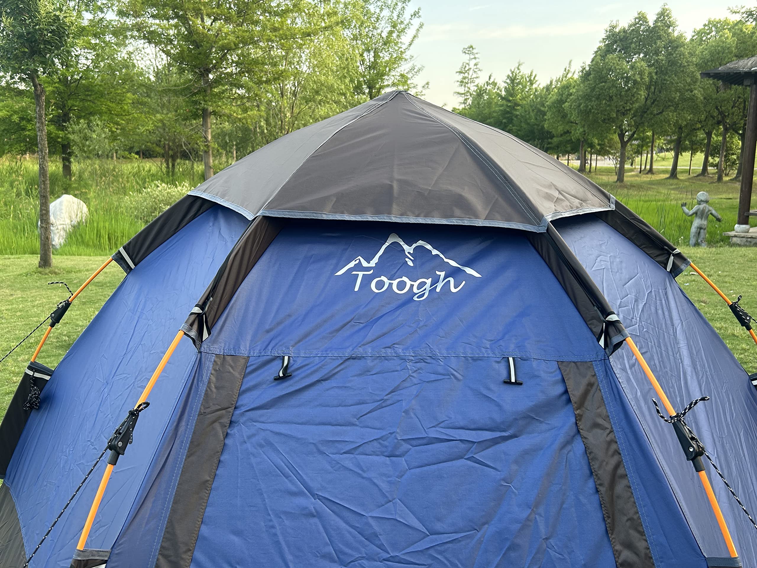 Toogh 3-4 Person Camping Tent 60 Seconds Set Up Tent Waterproof Pop Up ...