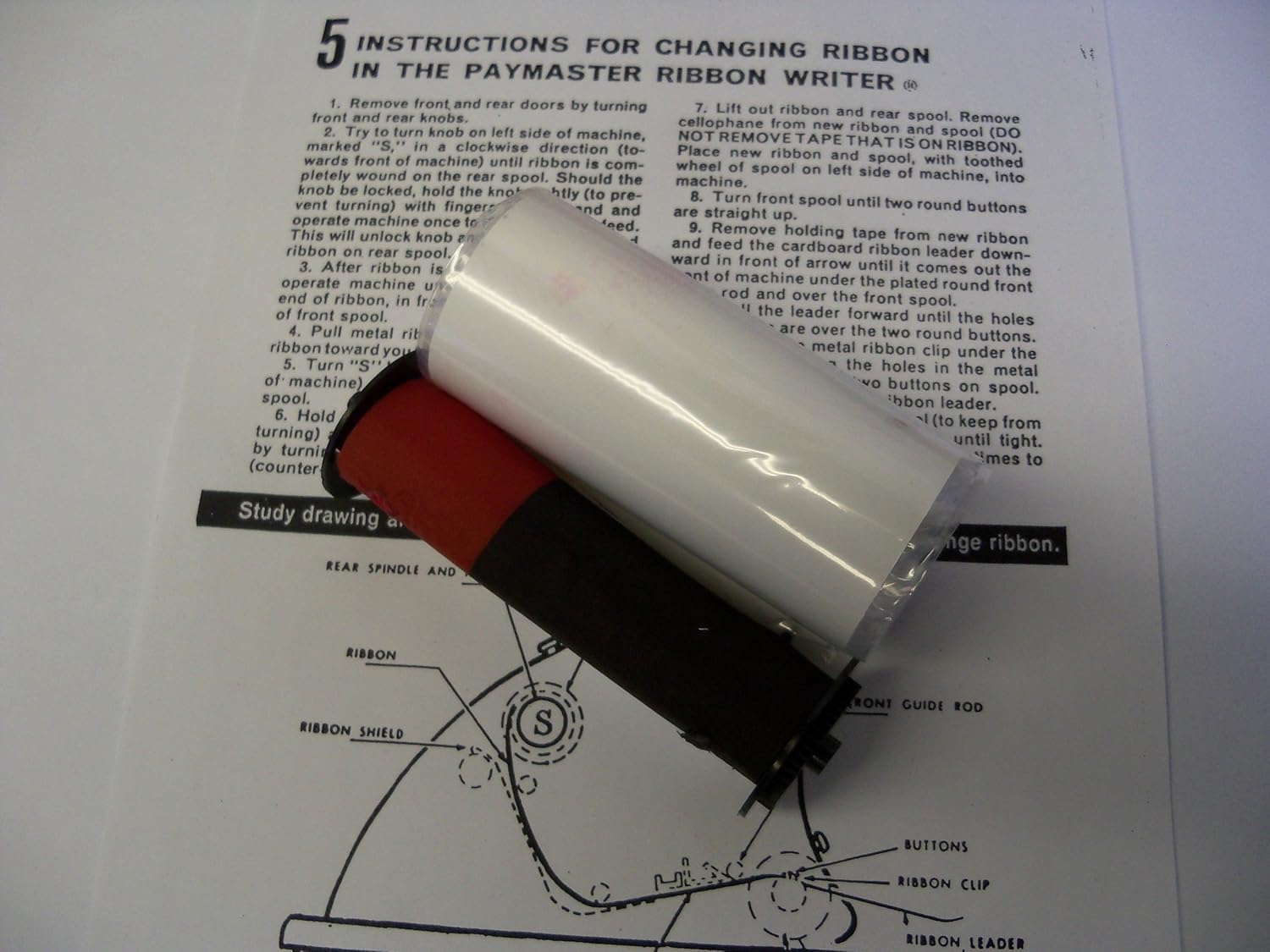 Amazon.com: Paymaster 8000-10 column replacement ink ribbon (2-color ...