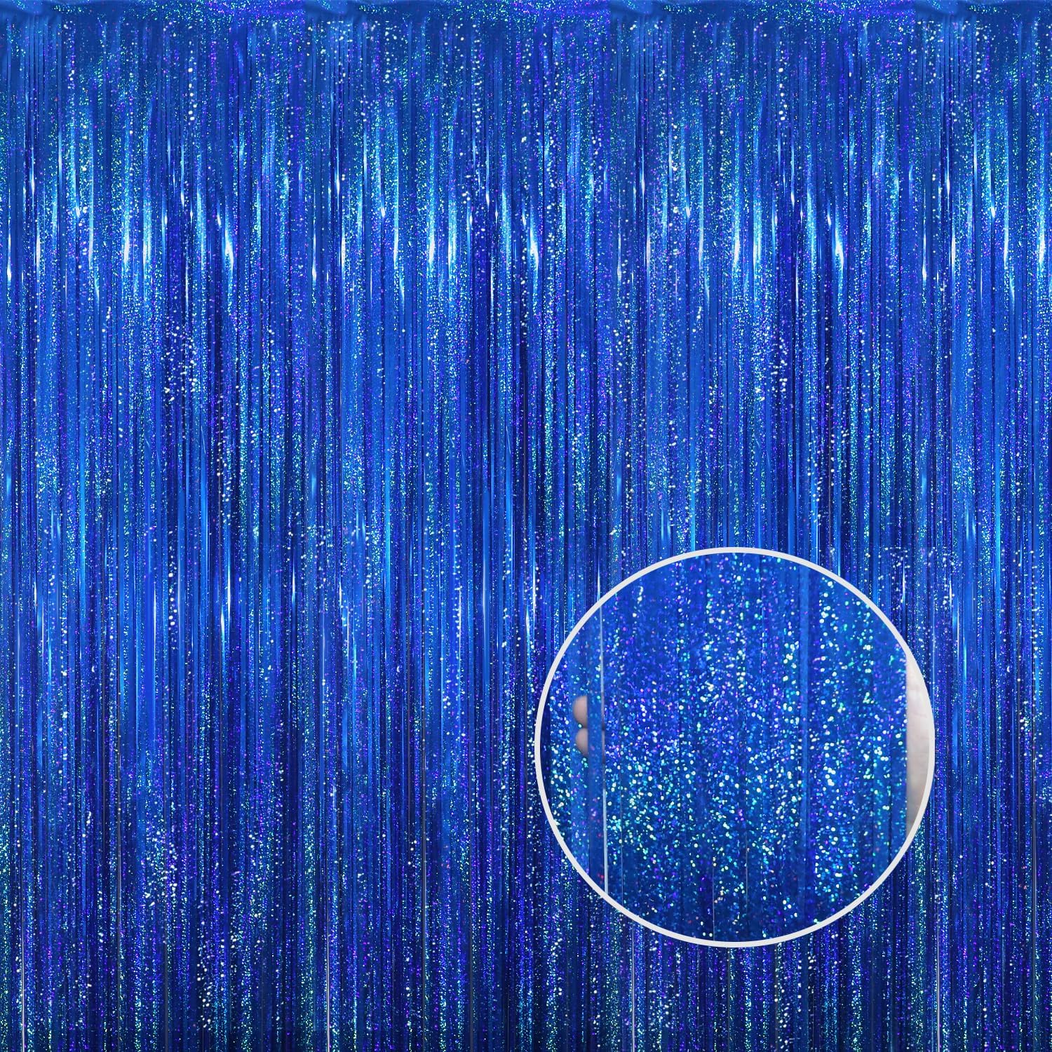 Amazon.com : GOER 3.2 ft x 8.2 ft Metallic Tinsel Foil Fringe Curtains ...