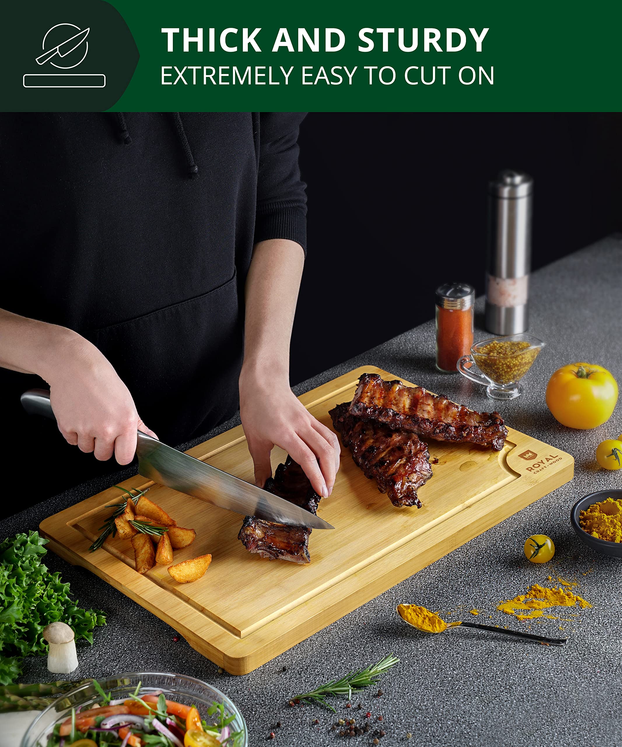 Snapklik.com : ROYAL CRAFT WOOD Extra Large Wooden Cutting Boards For ...