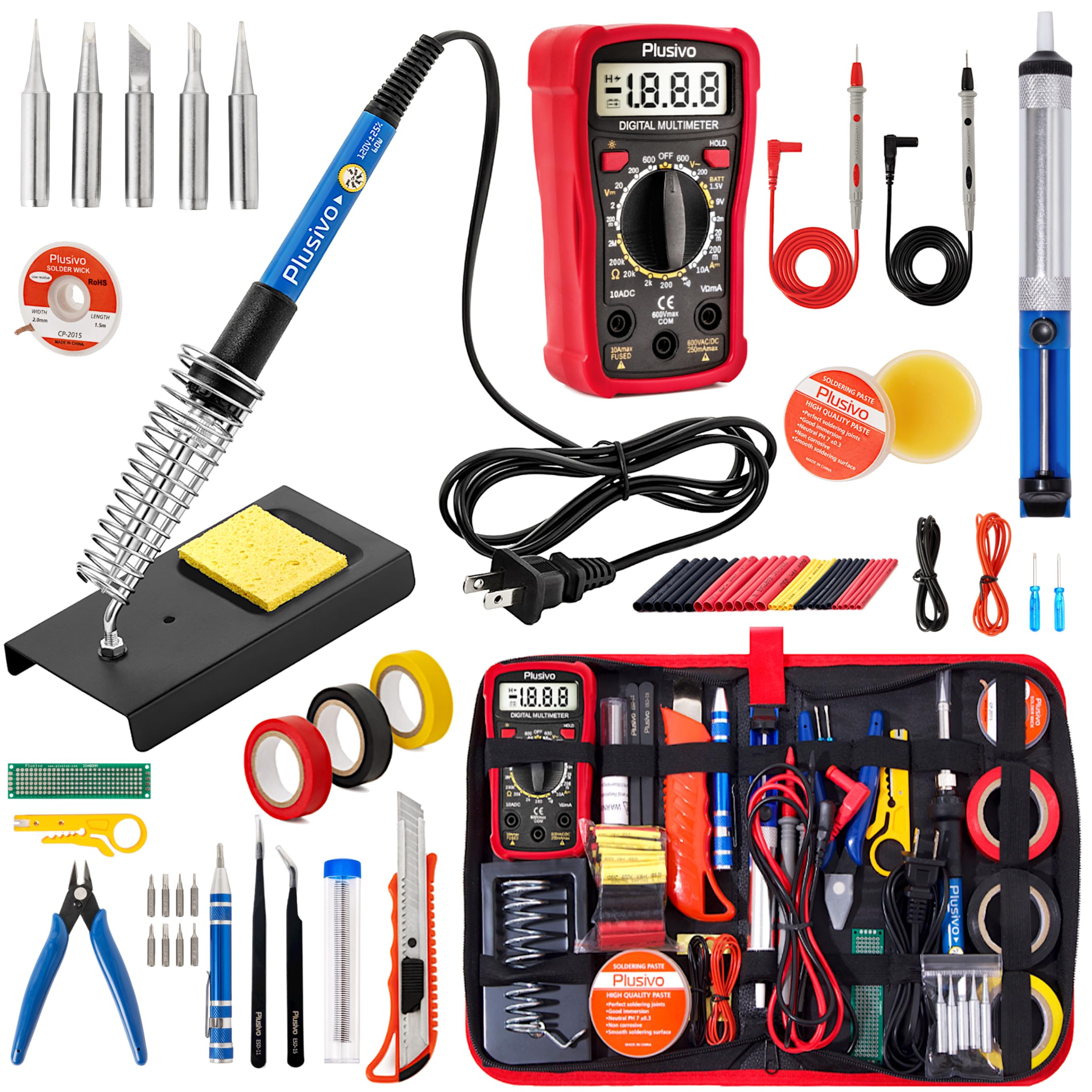 Amazon.com: Soldering Iron Kit, 60W Soldering Iron Adjustable ...