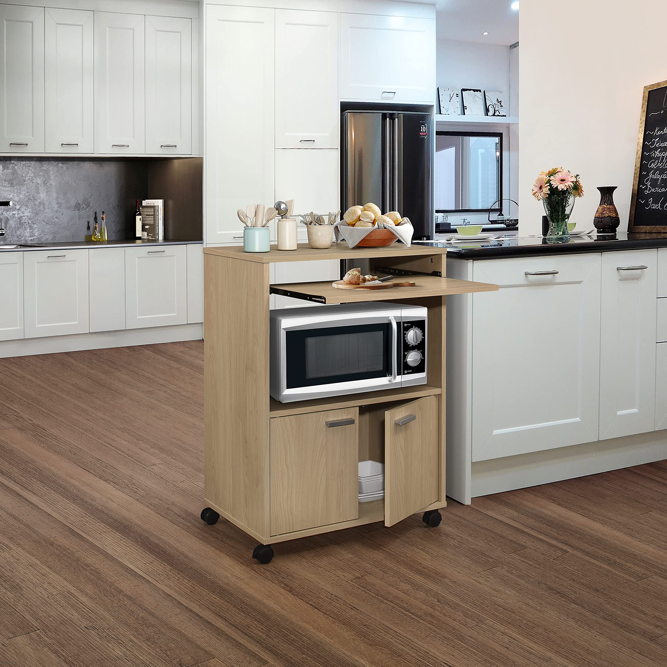 Amazon.com: Kings Brand Furniture Byron Microwave Cabinet with Storage ...