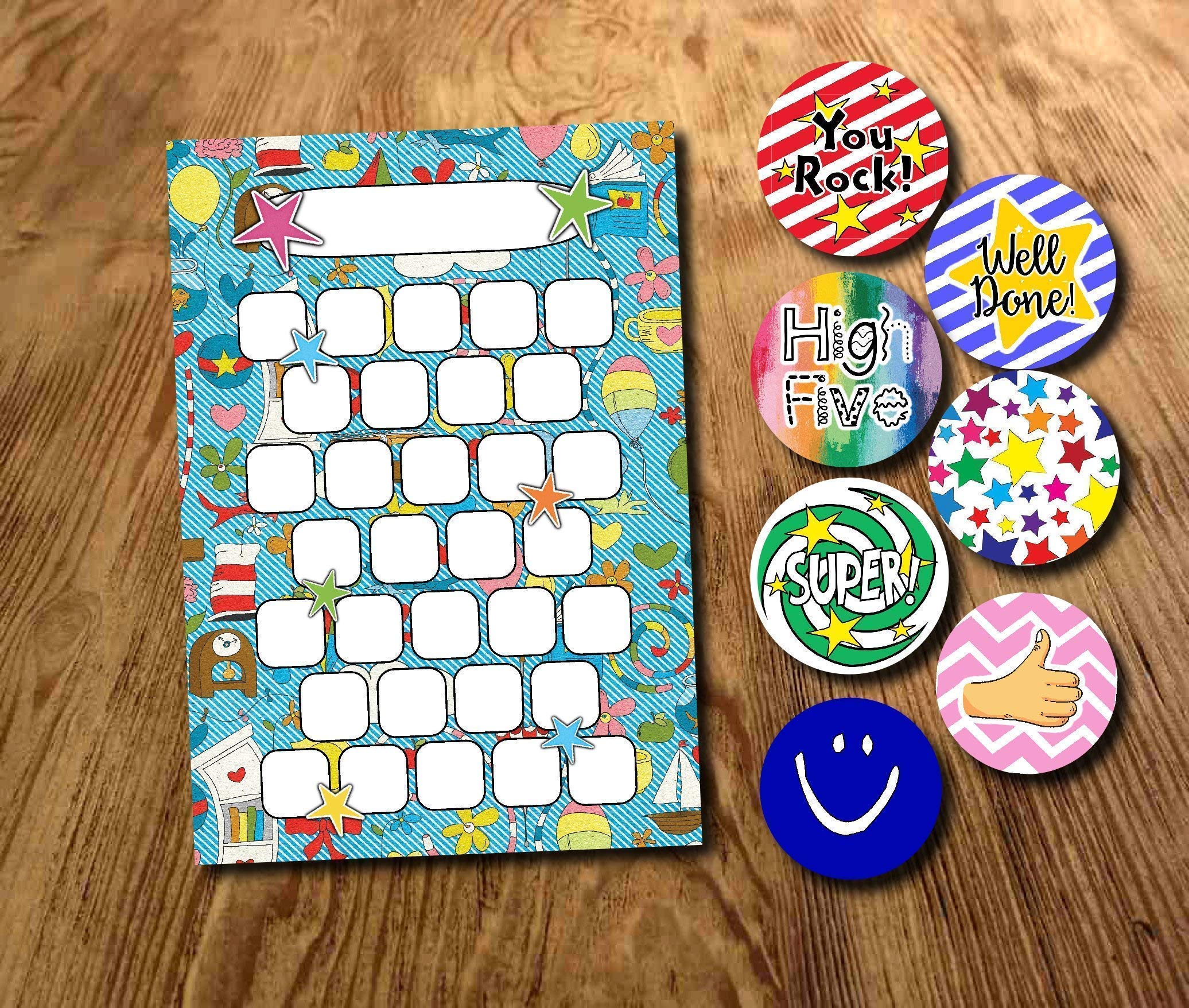 Kids Behaviour Chart Kids Tick Chart With Stickers Star Chart ...