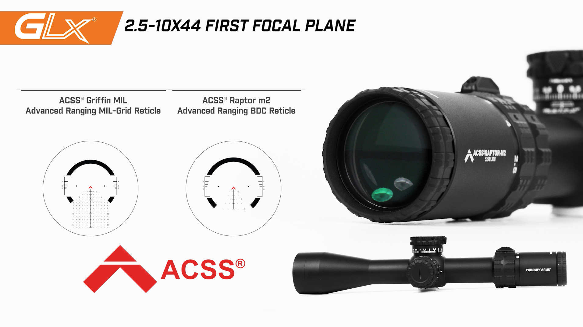 Watch Primary Arms GLx 2.5-10x44FFP Rifle Scope - Illuminated ACSS on ...