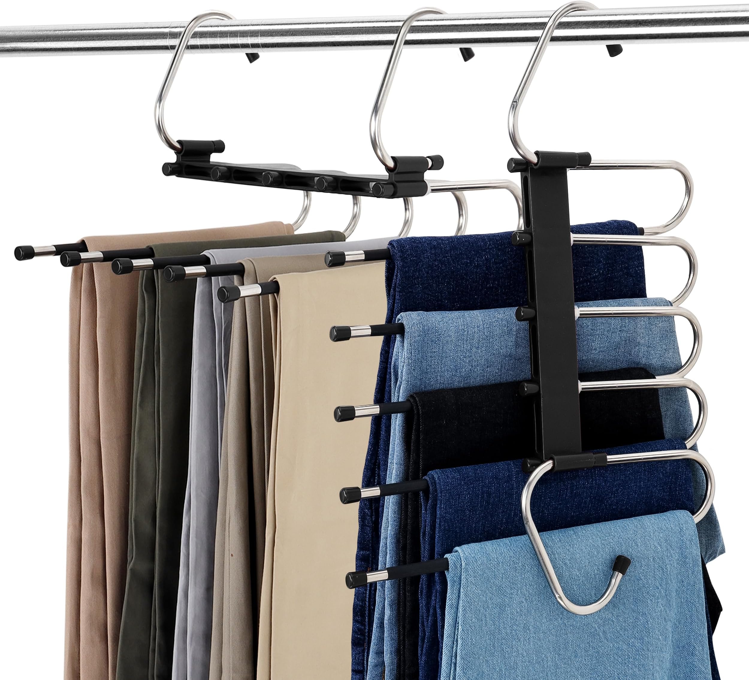 Amazon.com: Magic Pants Hangers Space Saving - 2 Pack for Closet ...
