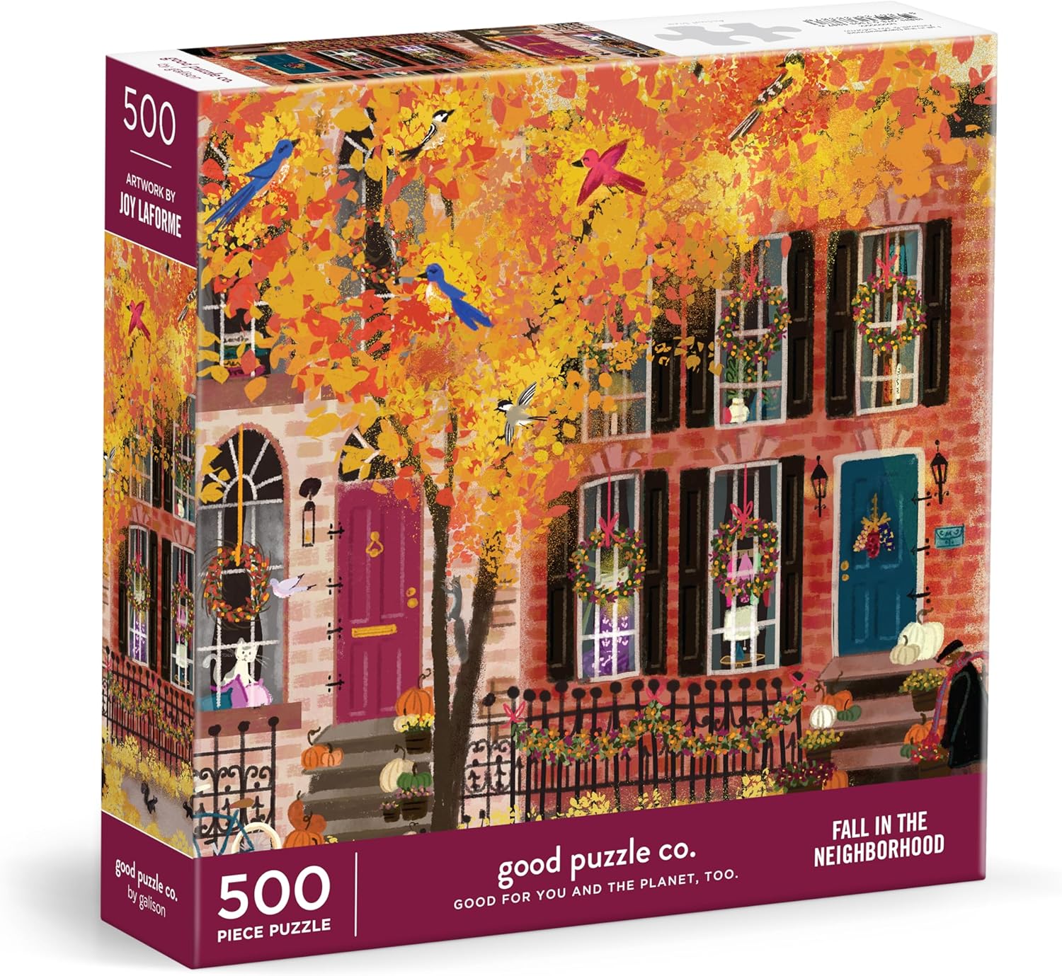 Amazon.com: Joy Laforme Good Puzzle Co Fall in The Neighborhood – 500 ...