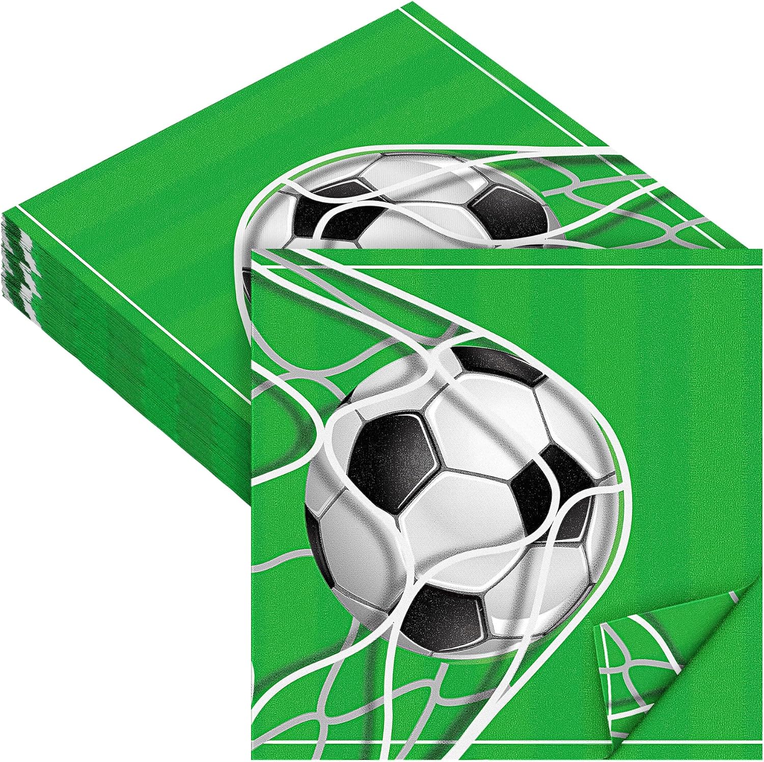 Amazon.com: Aodaer 48 Pieces Soccer Paper Napkins Disposable Football ...