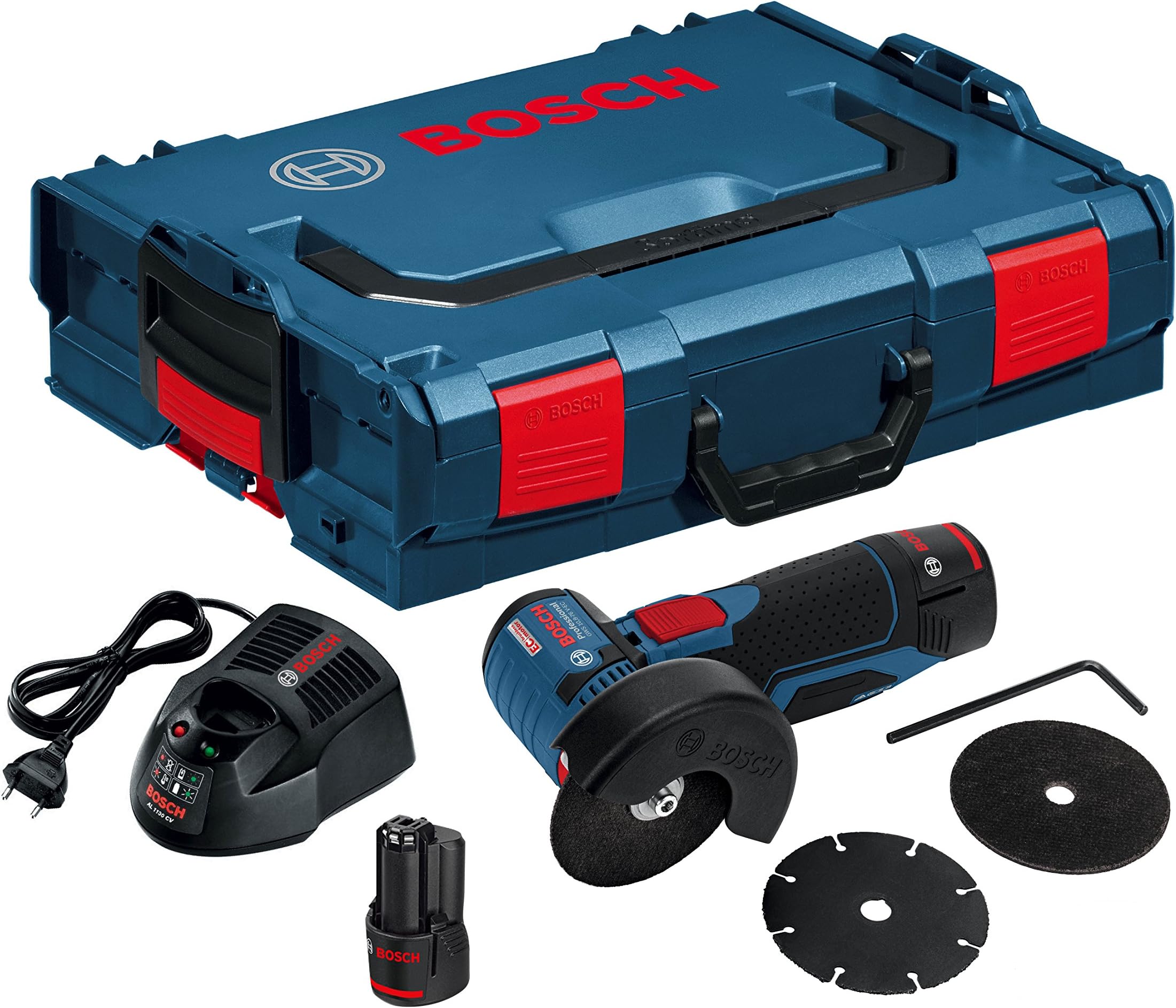 Bosch Professional Winkelschleifer GWS 12V-76 (2x 2,5 Ah Akku ...