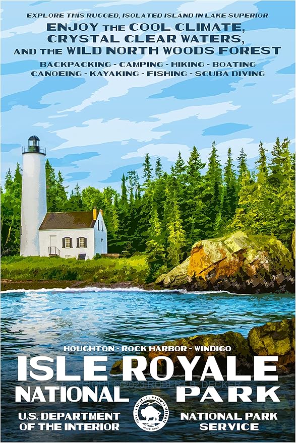 Amazon.com: National Park Posters Isle Royale National Park - Original ...