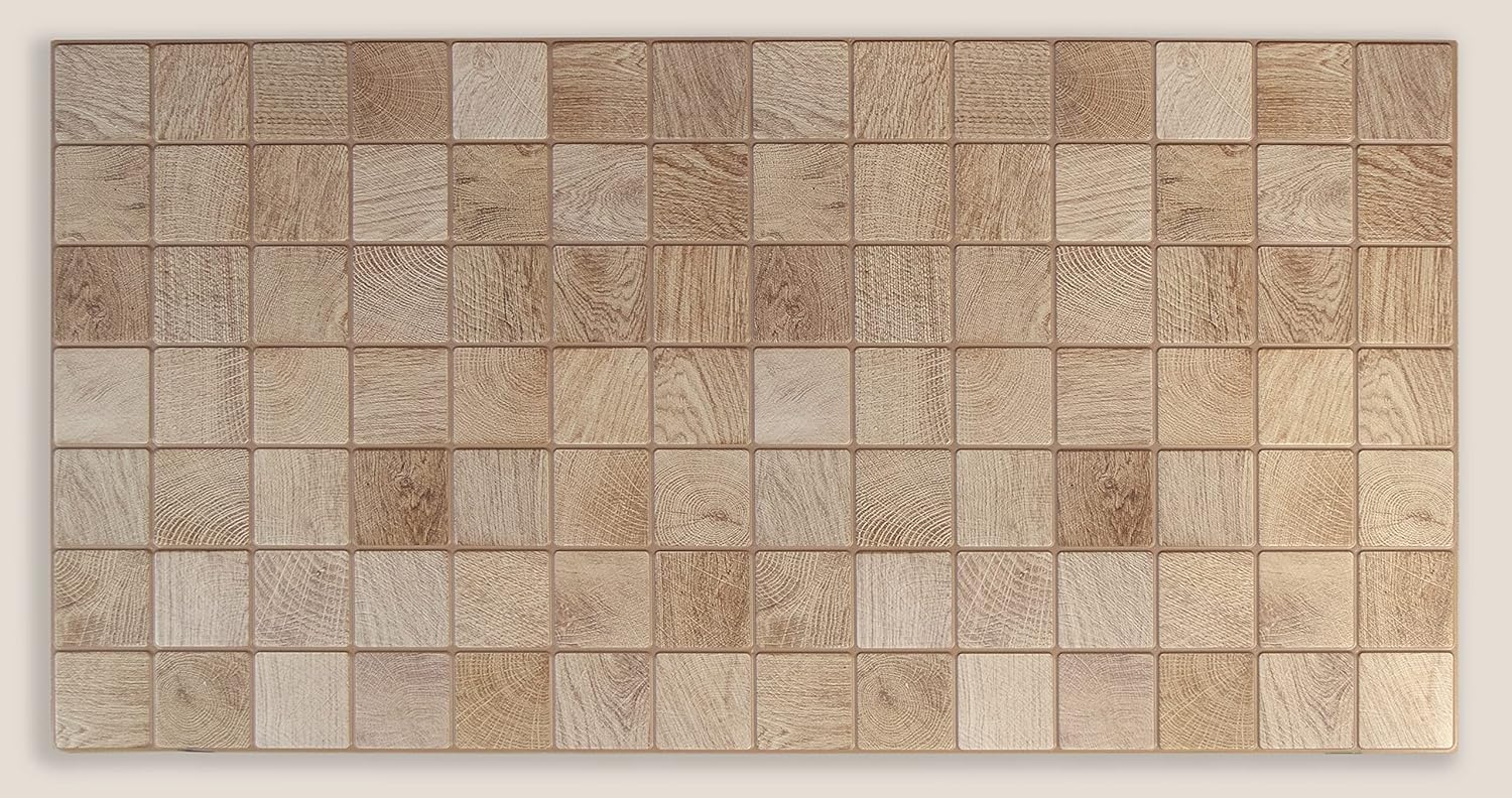 PVC Wall Panels 3D Decorative Tiles Cladding - Bleached Timber (12 pcs ...