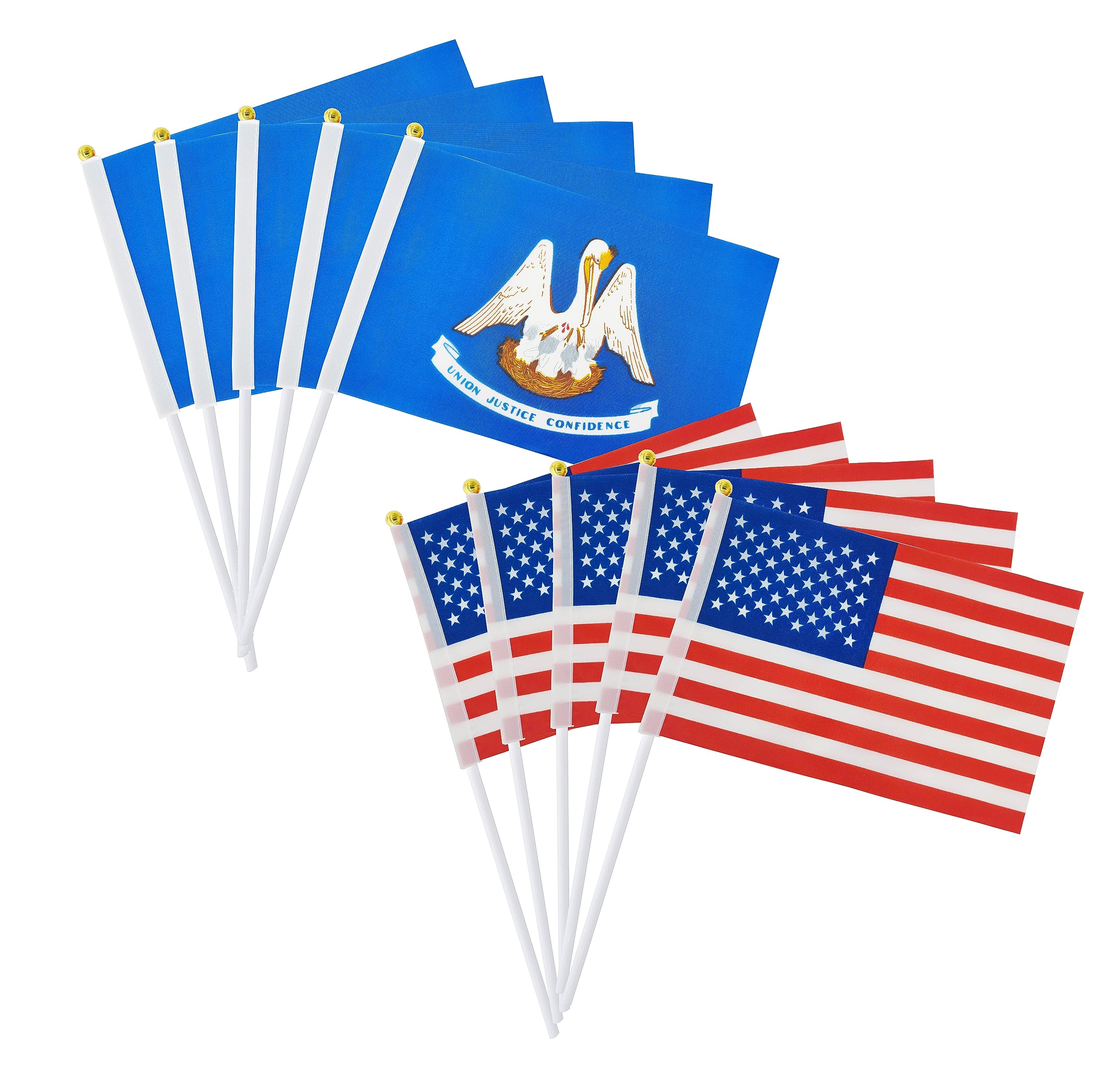 Amazon.com: 50 Pack American And 50 Pack Louisiana State Flag,Hand Held ...