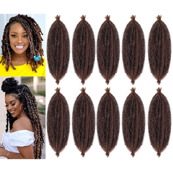 Buy 10 Packs Pre-Separated Springy Afro Twist Hair 24 Inch Spring Twist ...