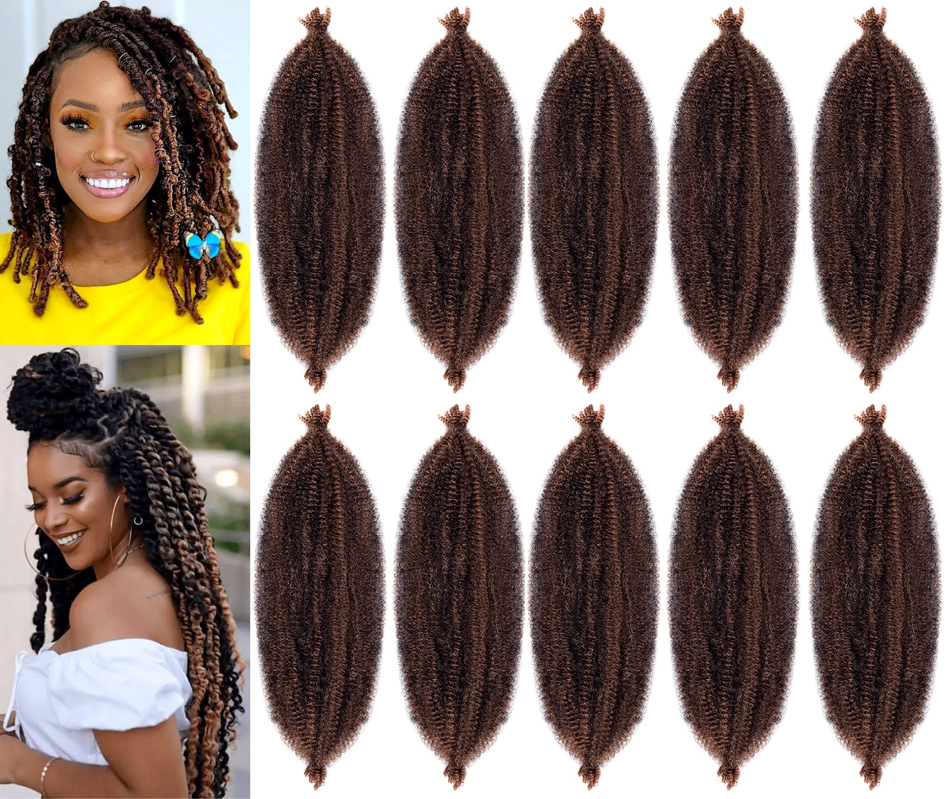 Buy 10 Packs Pre-Separated Springy Afro Twist Hair 24 Inch Spring Twist ...