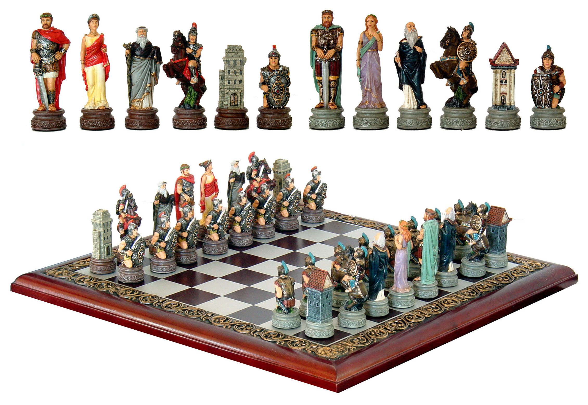 Snapklik.com : MEDIEVAL KNIGHT 32 PIECE CHESS SET 16"L