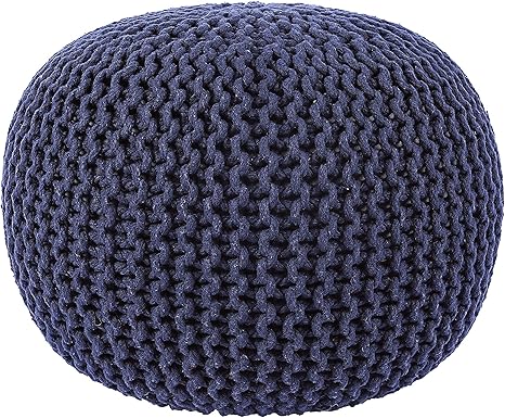 Amazon.com: REDEARTH Round Pouf Foot Stool Bean Bag Ottoman - Cable ...