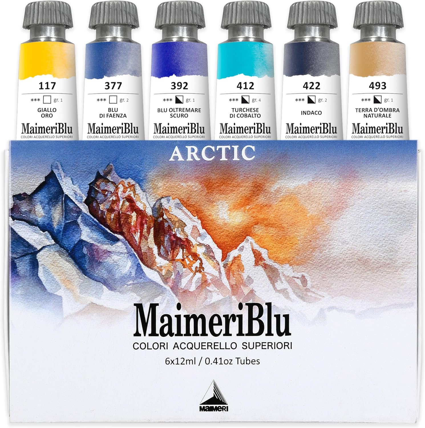 Amazon.com: Maimeri Blu Watercolor Paint, Arctic Thematic Set, 12ML ...