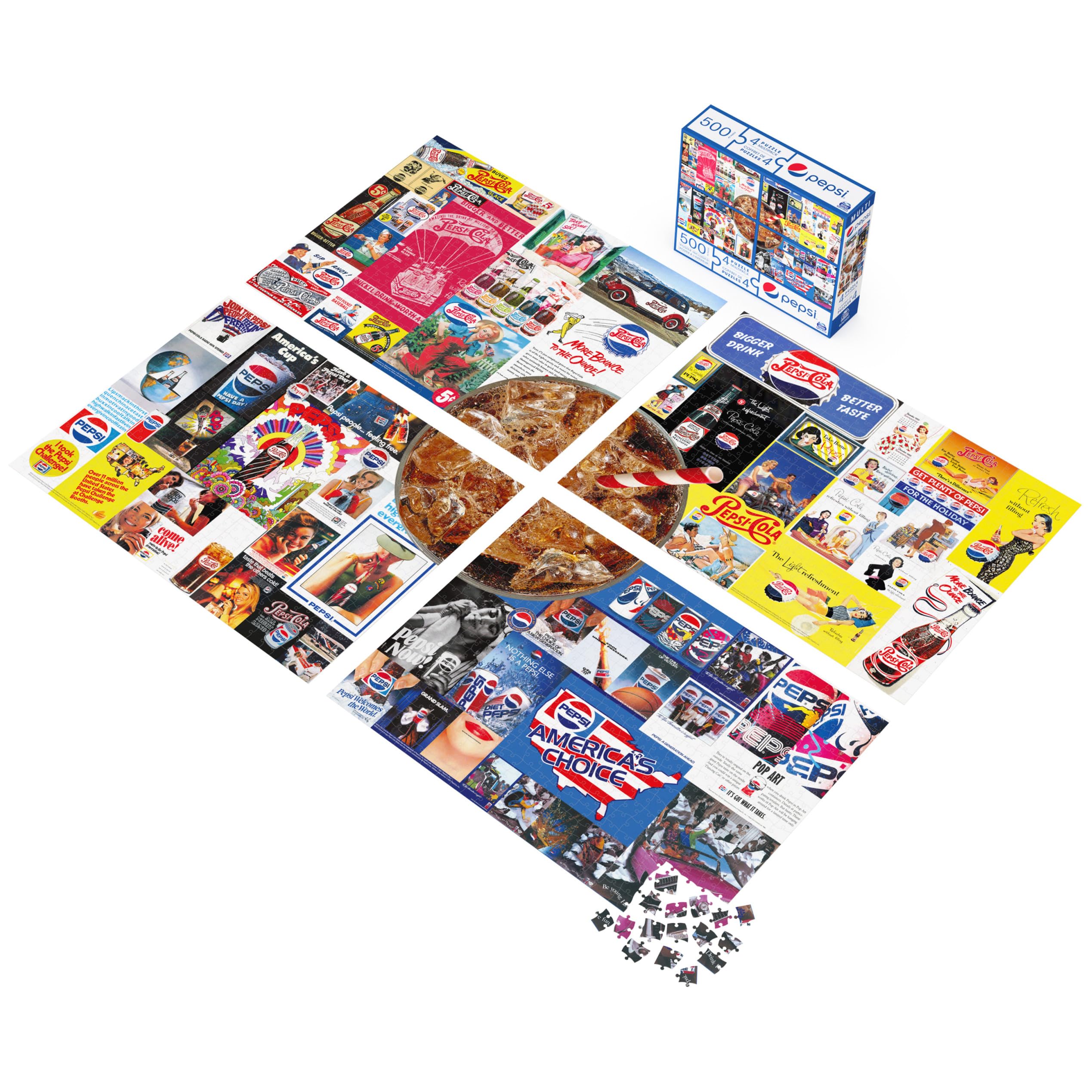 Snapklik.com : TOYSANDGAMES Pepsi, 4 Puzzle Multipack, 500 Pieces ...