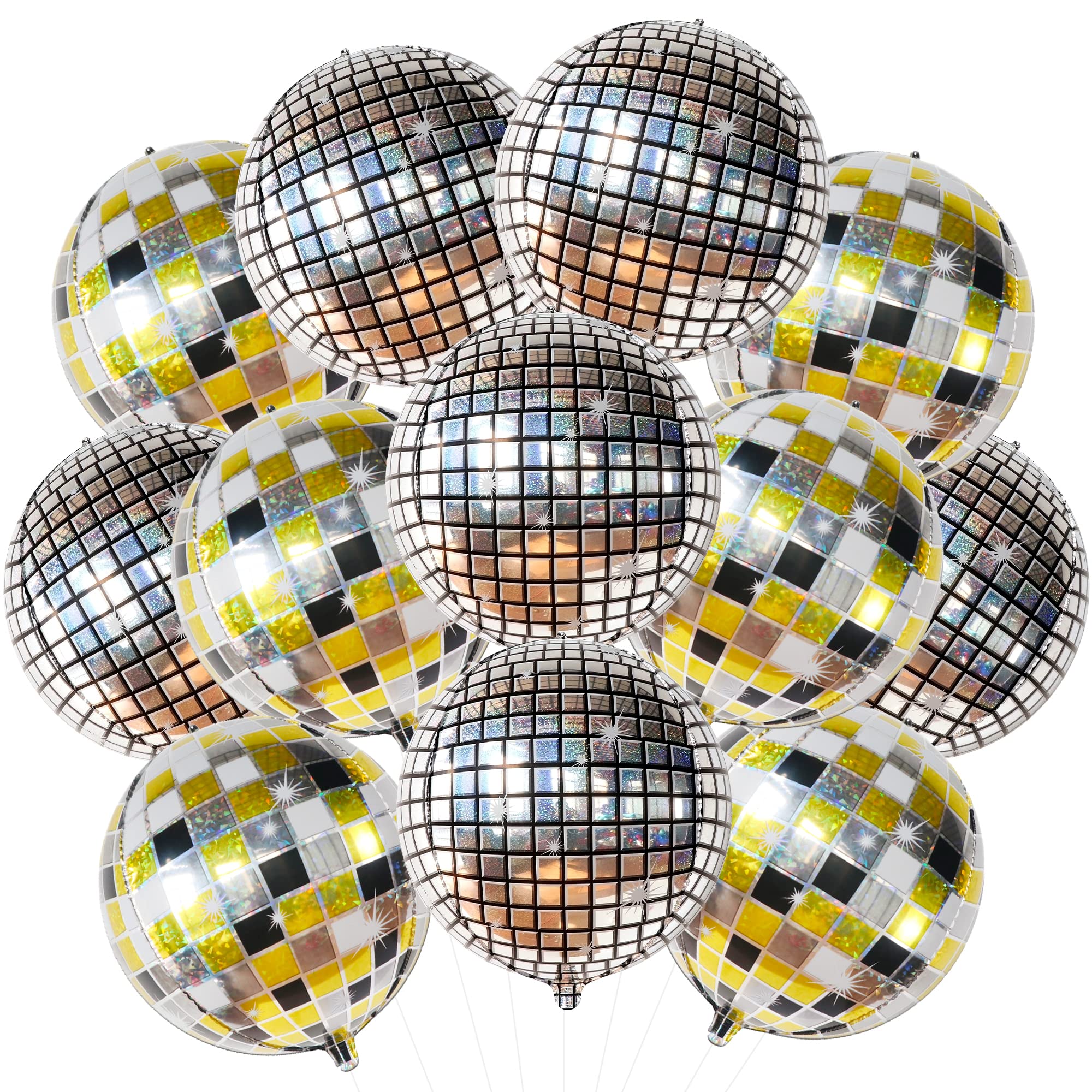 Amazon.com: Big, 22 Inch Disco Ball Balloons - Pack of 12, Disco Party ...
