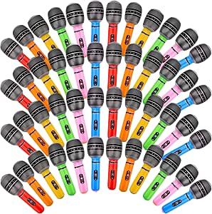 Amazon.com: Feradny 48 Pieces Giant Blow up Microphone 9.4 Inch ...