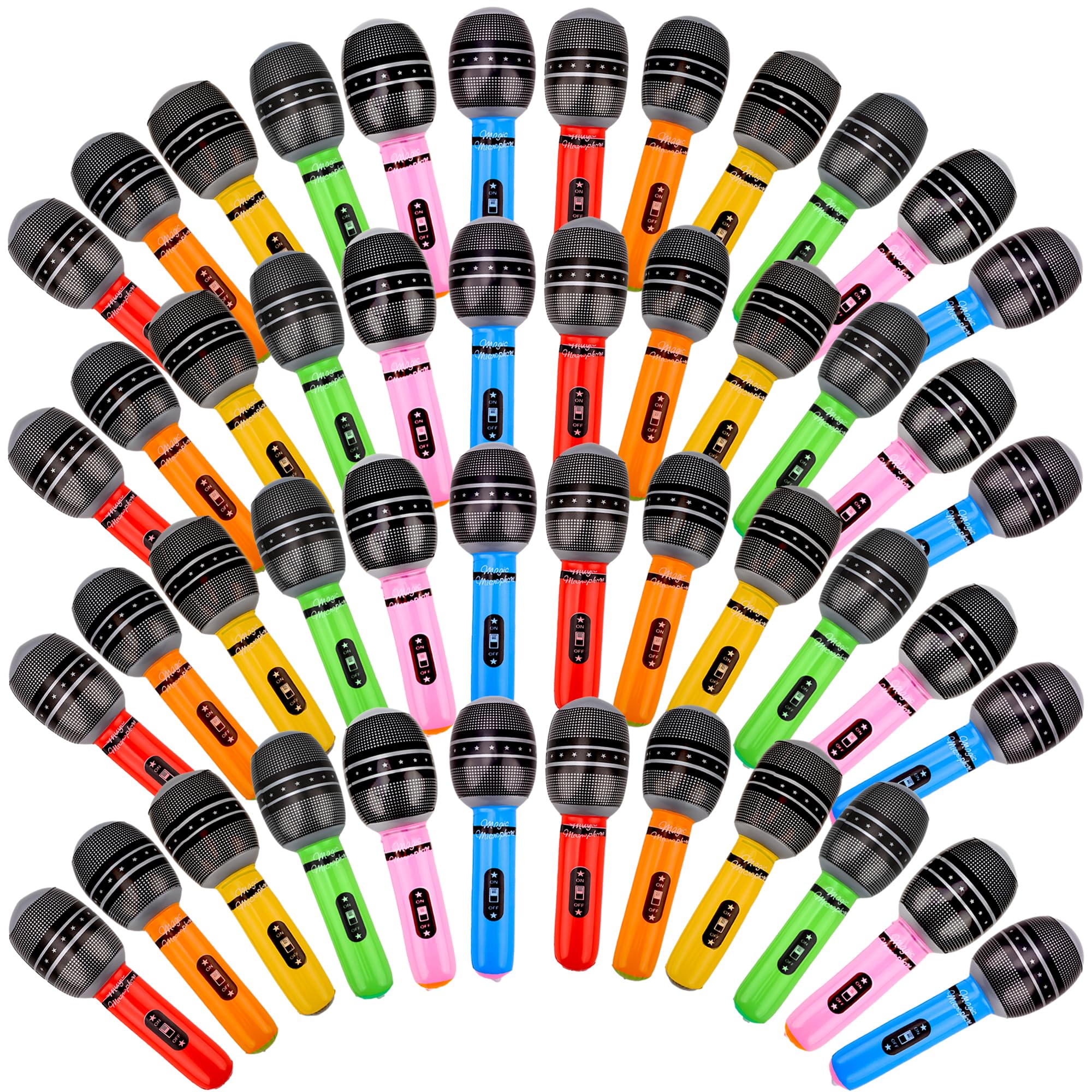 Amazon.com: Feradny 48 Pieces Giant Blow up Microphone 9.4 Inch ...