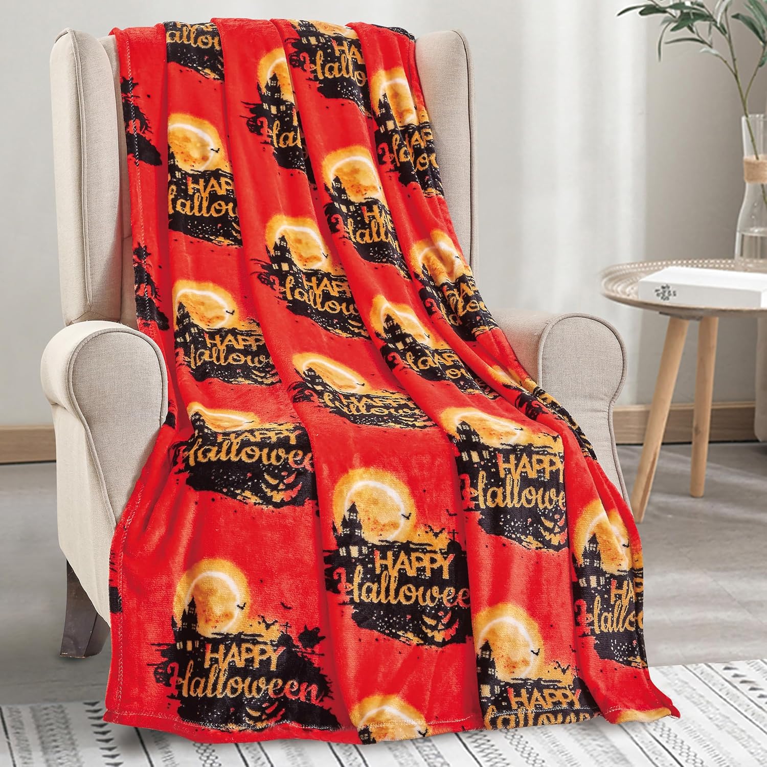 Amazon.com: Elegant Comfort Lightweight Throw Blanket- Halloween Themed ...