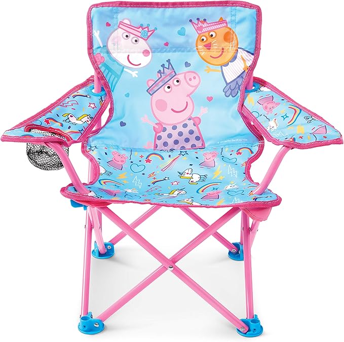 Amazon.com: Foldable Camp Chair Peppa Pig Fold N Go Chair Sturdy Metal ...