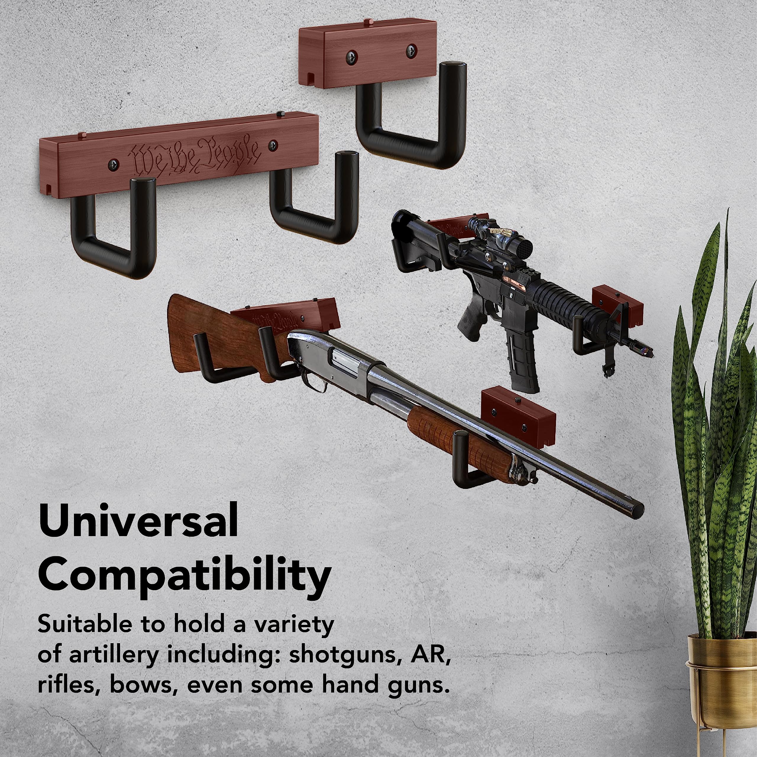 Snapklik.com : Wall Gun Rack Rifle Shotgun Holder Horizontally Mount ...
