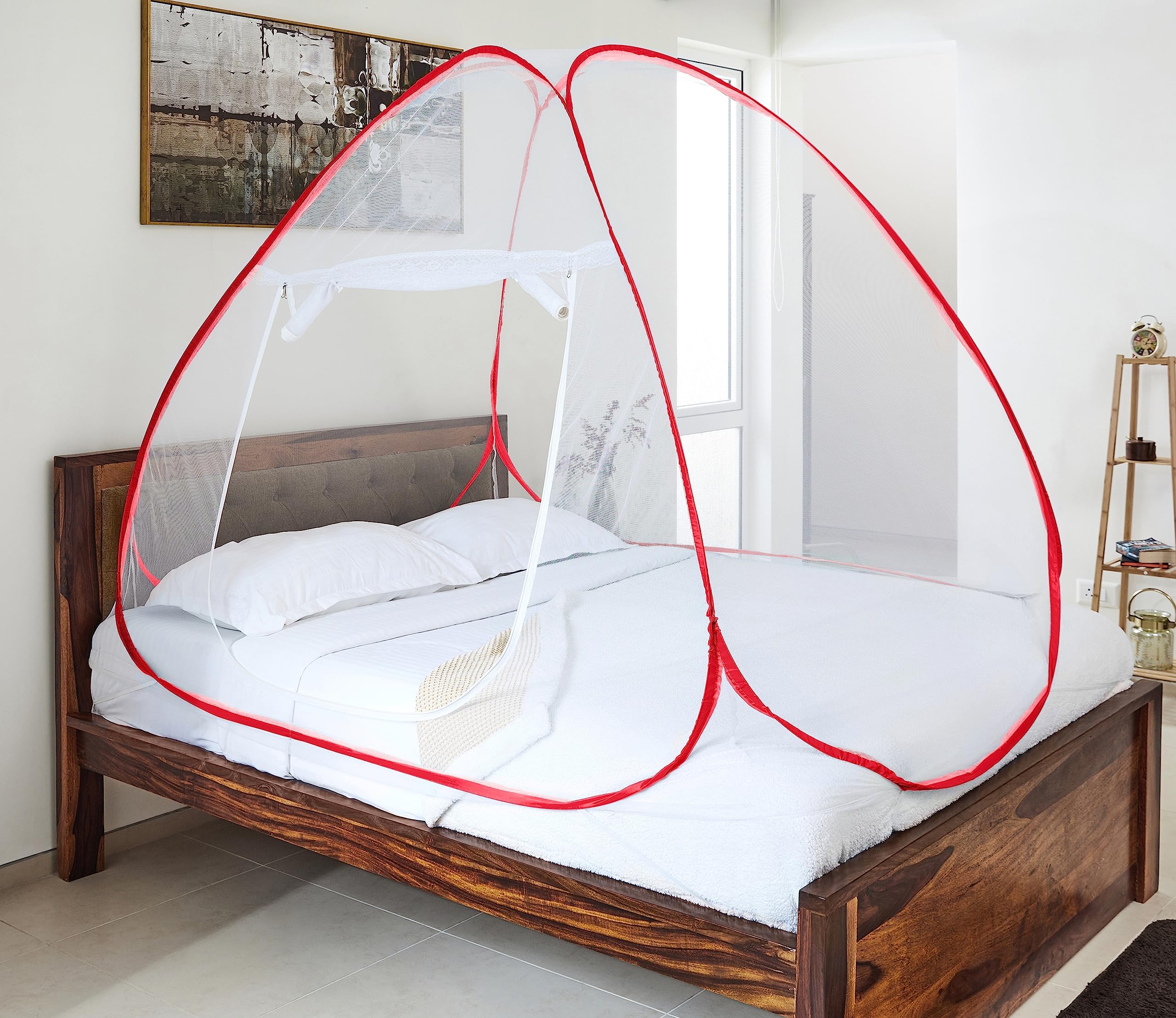 PRISAMX Foldable Mosquito Net for Single Bed - Durable Polyester 30GSM ...