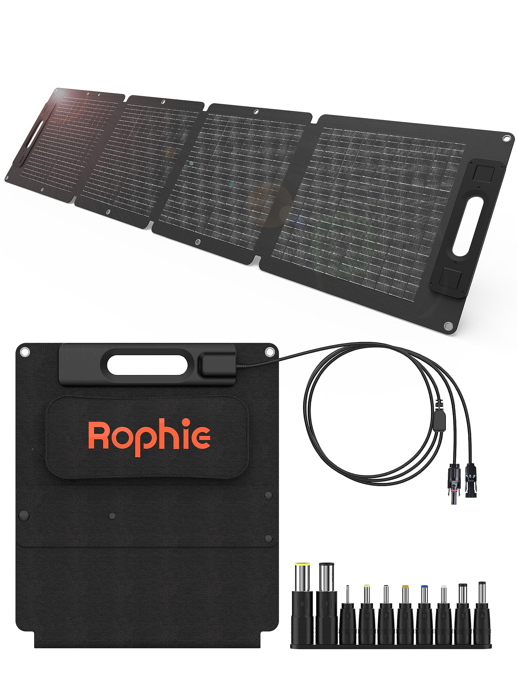 Rophie 100 W Solar Panel, Foldable Solar Panel Monocrystalline Solar ...