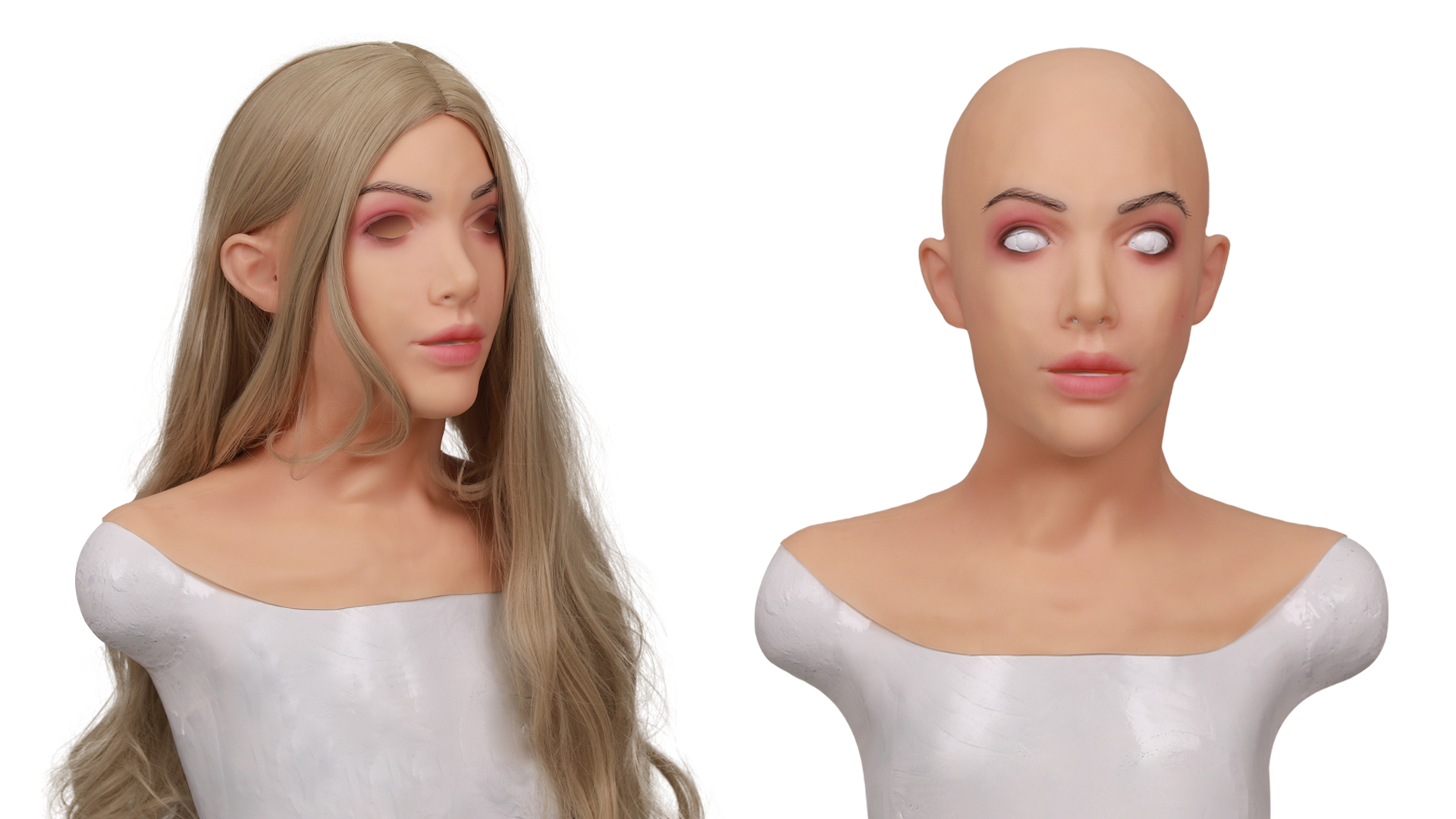 Watch MOTLEYBEAN Realistic Silicone Female Mask With Neck on Amazon Live