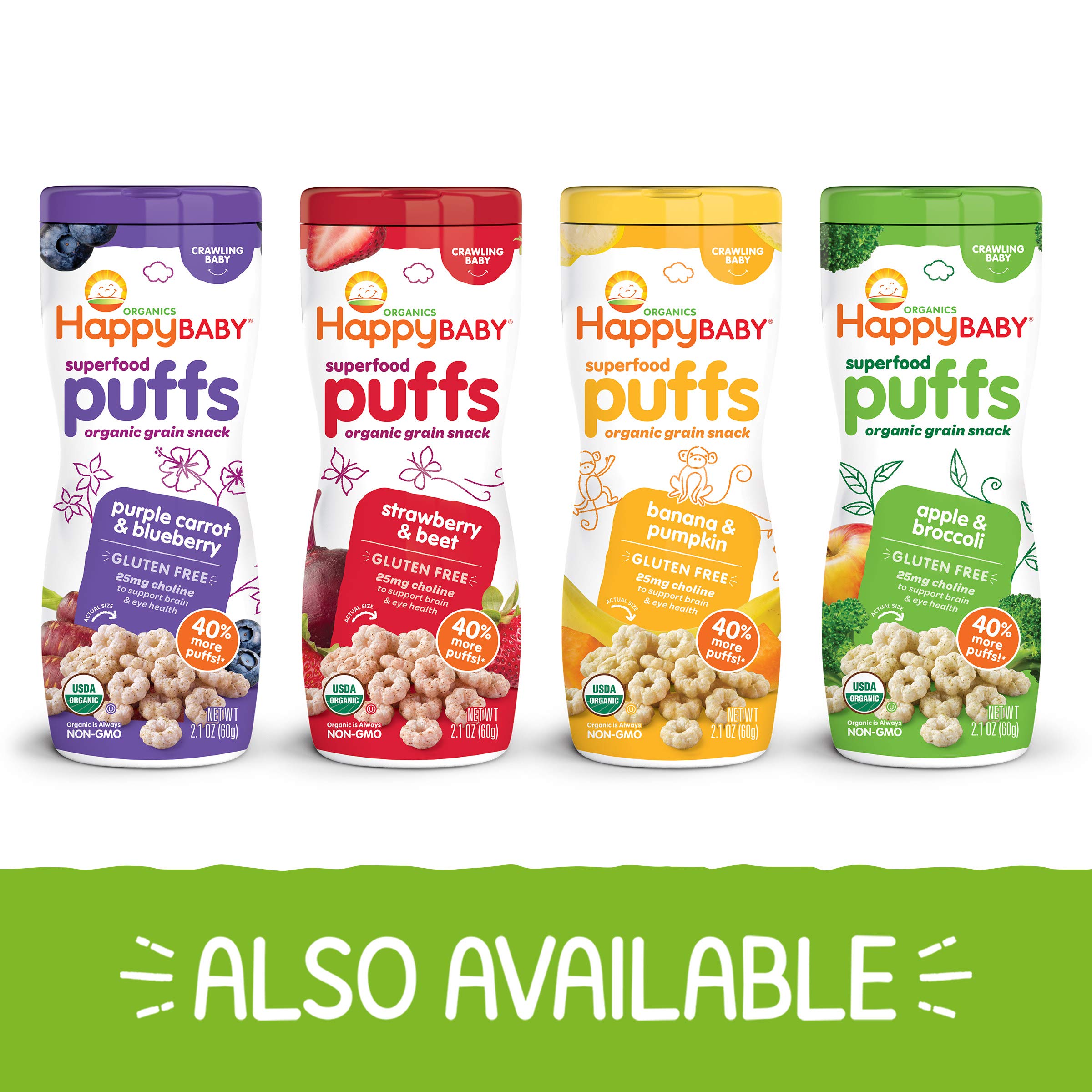 Happy Baby Organics Yogis Freeze-Dried Yogurt & Fruit Snacks, Variety ...