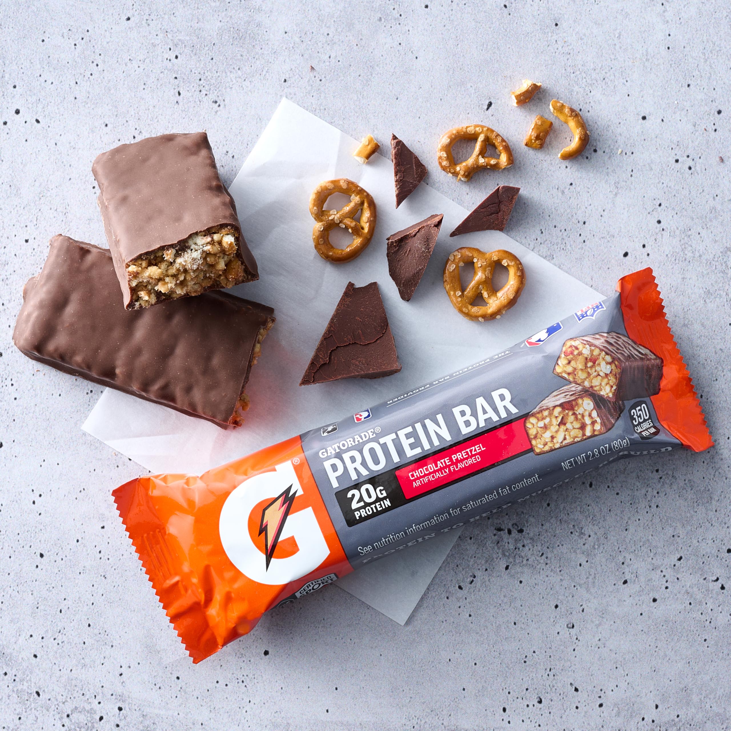 Snapklik.com : Gatorade Whey Protein Bars, Chocolate Pretzel, 2.8 Oz Bars