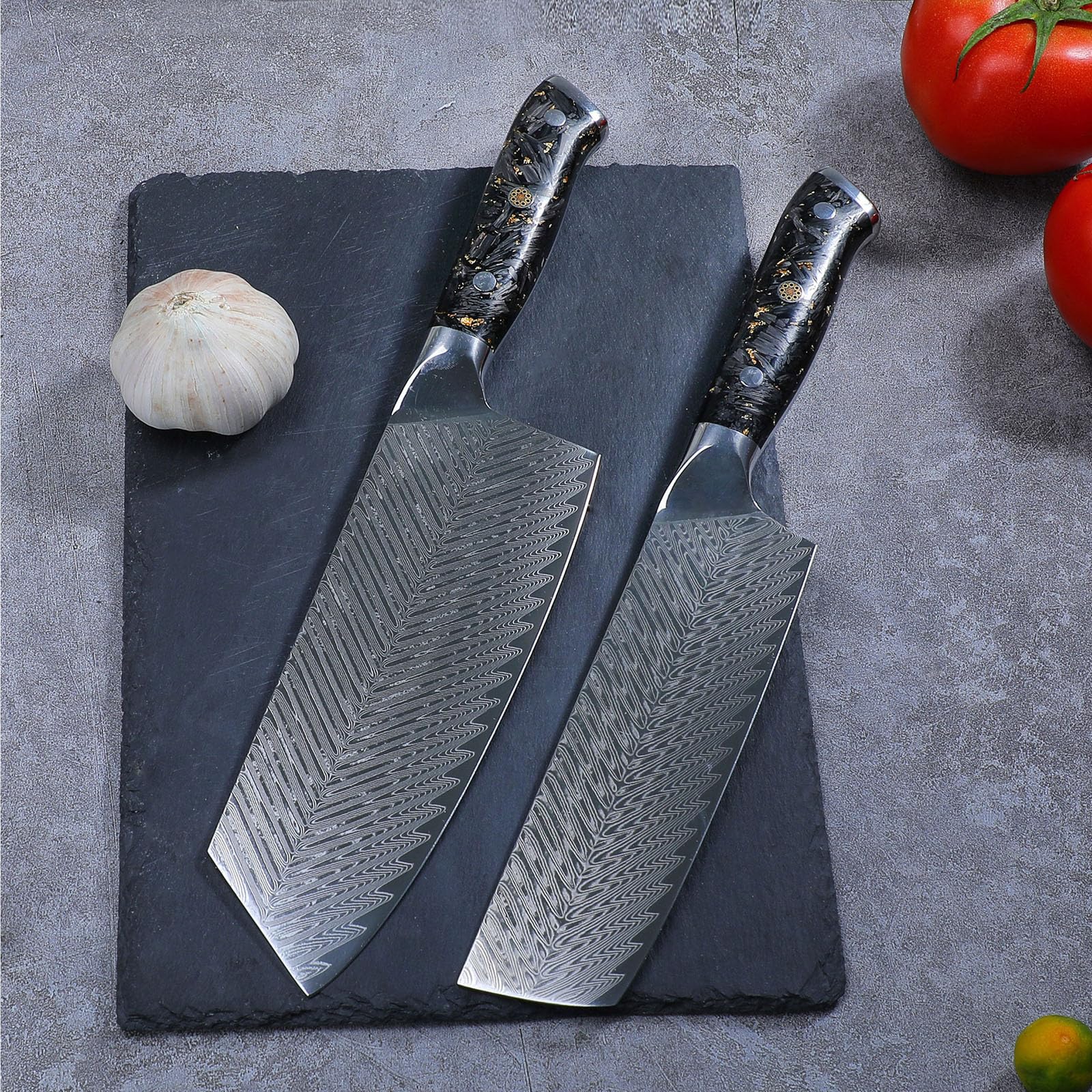 Amazon.com: Quality Damascus Steel Kitchen Knife Set Premium VG10 ...