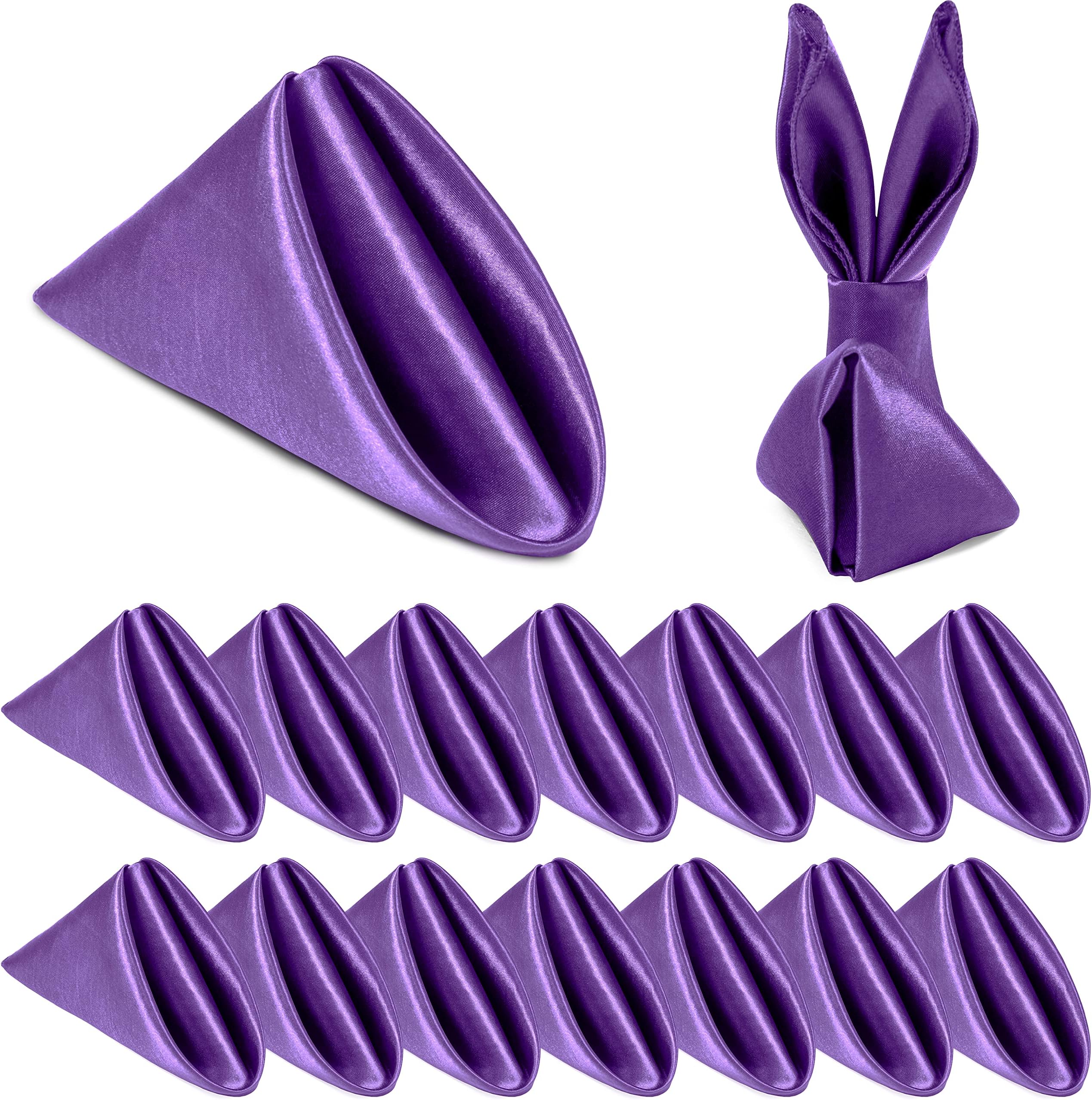 Amazon.com: Eychei 50 Pieces Lavender Satin Napkins, 17" x 17" Square ...