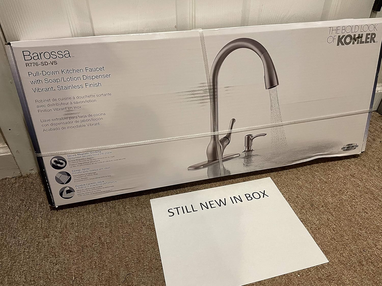 Kohler K-R776-SD-VS Barossa Pull-Down Kitchen Faucet with Soap/Lotion ...