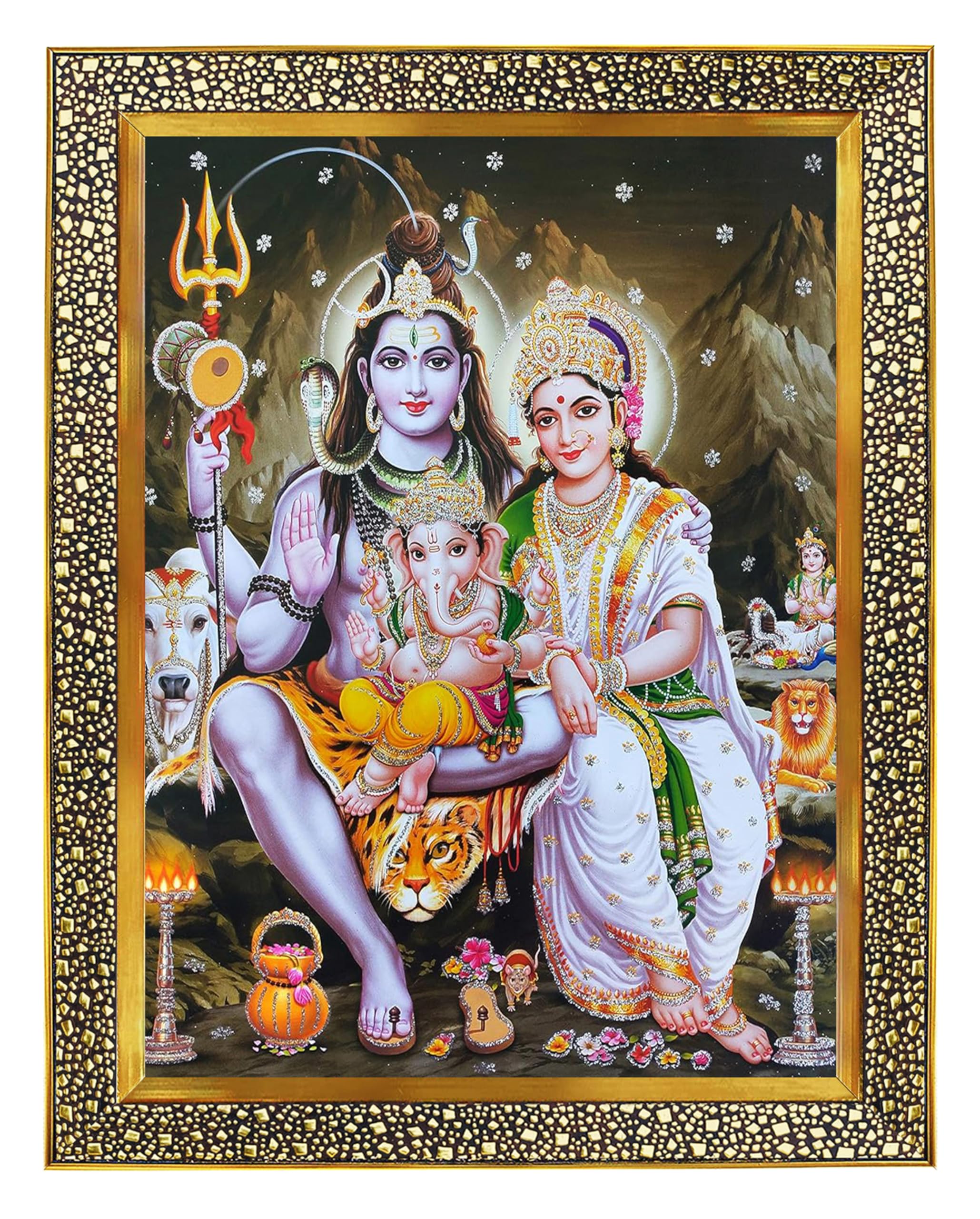 Amazon.com - Koshtak Shiva Parvati with Ganesh and kartikeya ji/Shiv ...