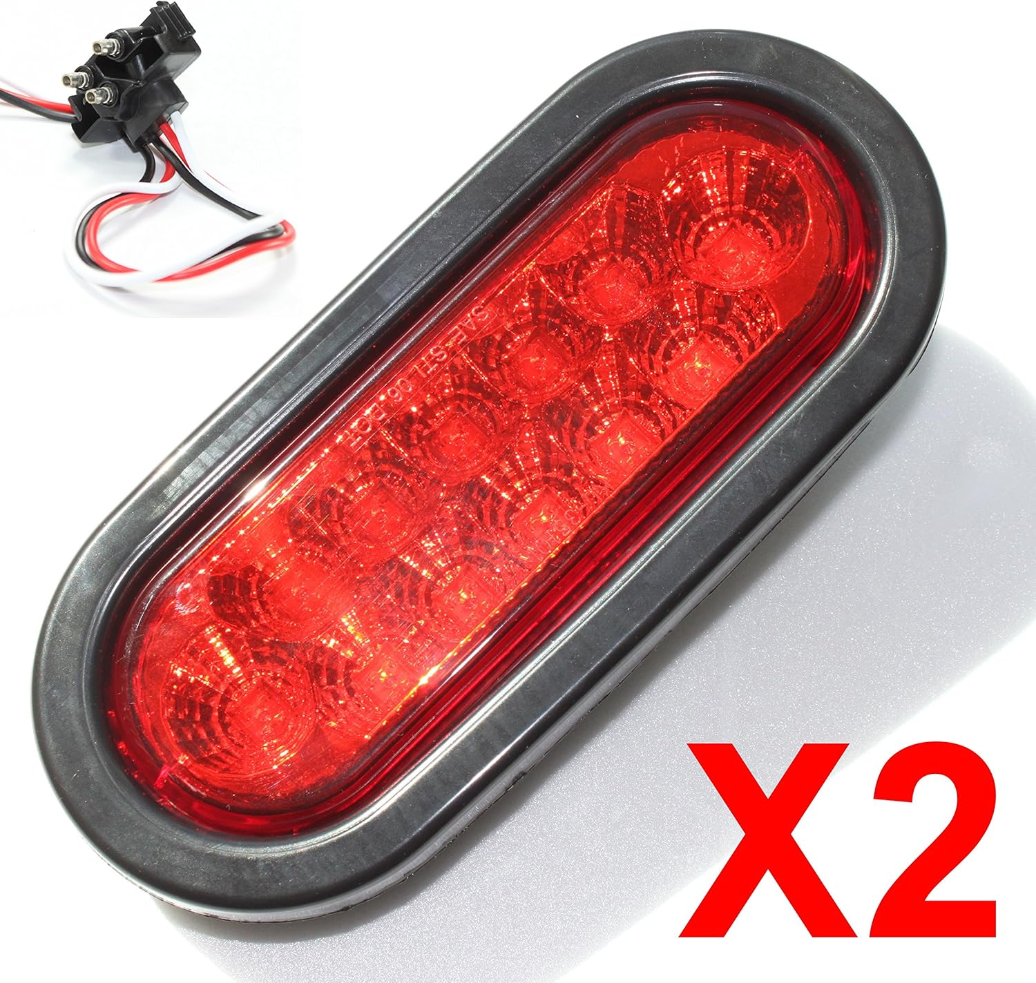 Amazon.com: 2 RED 12 Diode Oblong Stop Turn Tail Brake Super STRONG LED ...