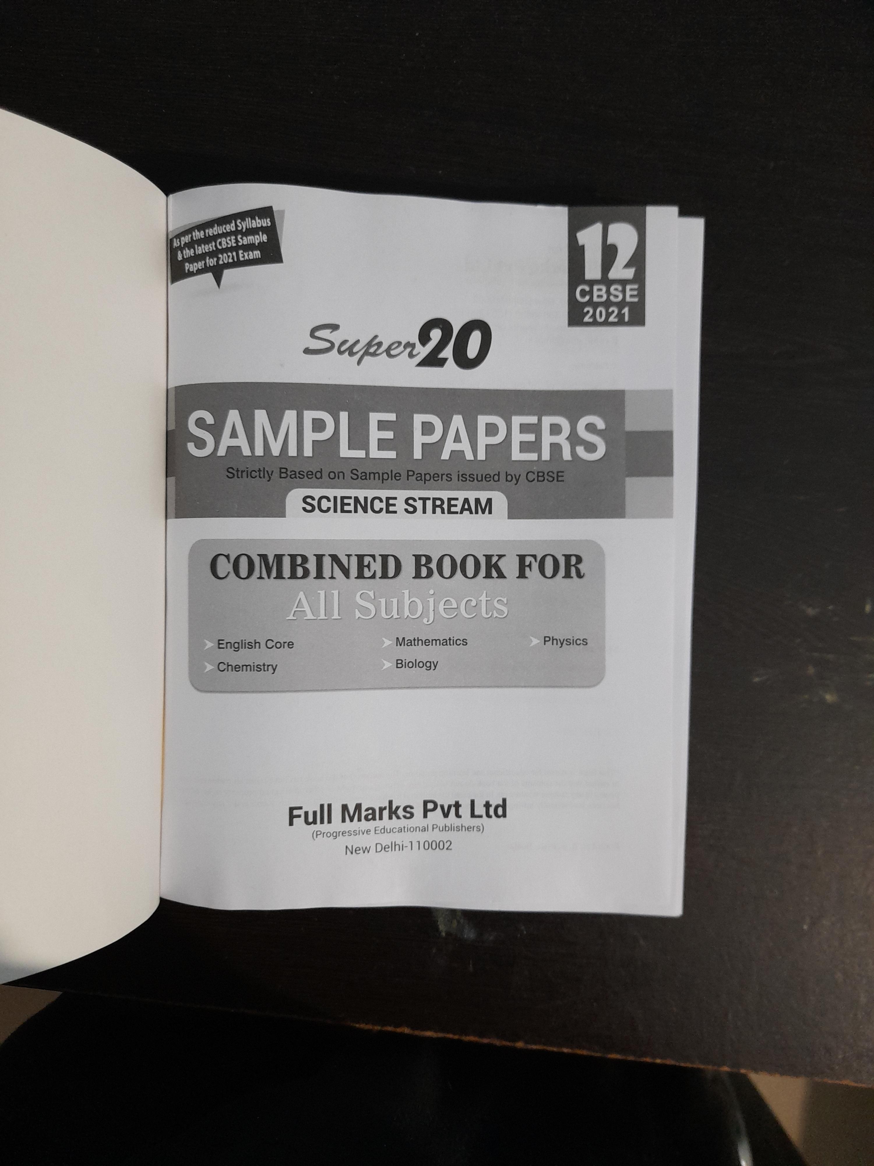 Super 20 Sample Papers (As Per Reduced Syllabus & The Latest CBSE ...