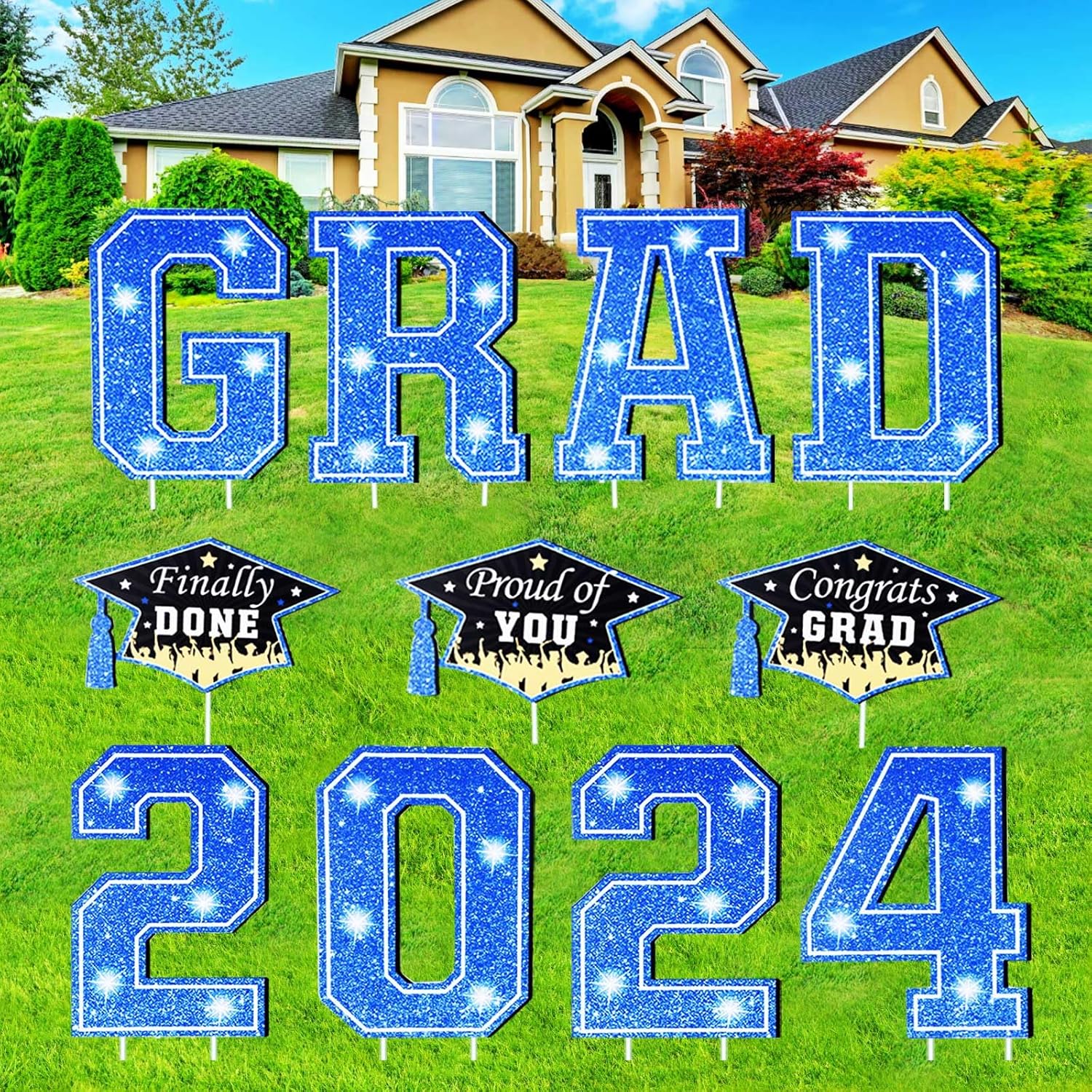 Amazon.com : Raymall 2024 Grad Yard Signs, 11pcs Graduation Yard Signs ...