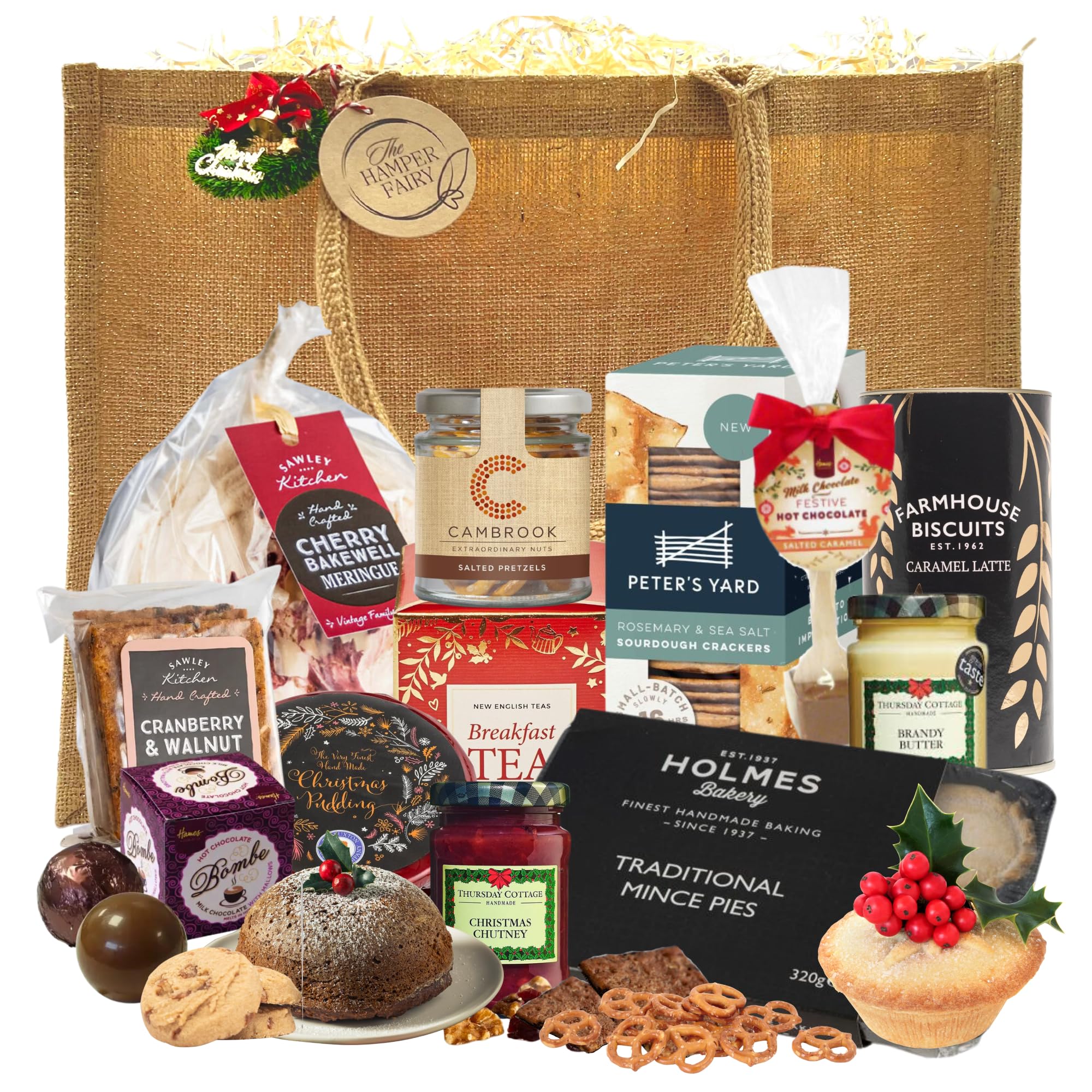 Christmas Hamper With Hot Chocolate, Mince Pies, Christmas Pudding ...