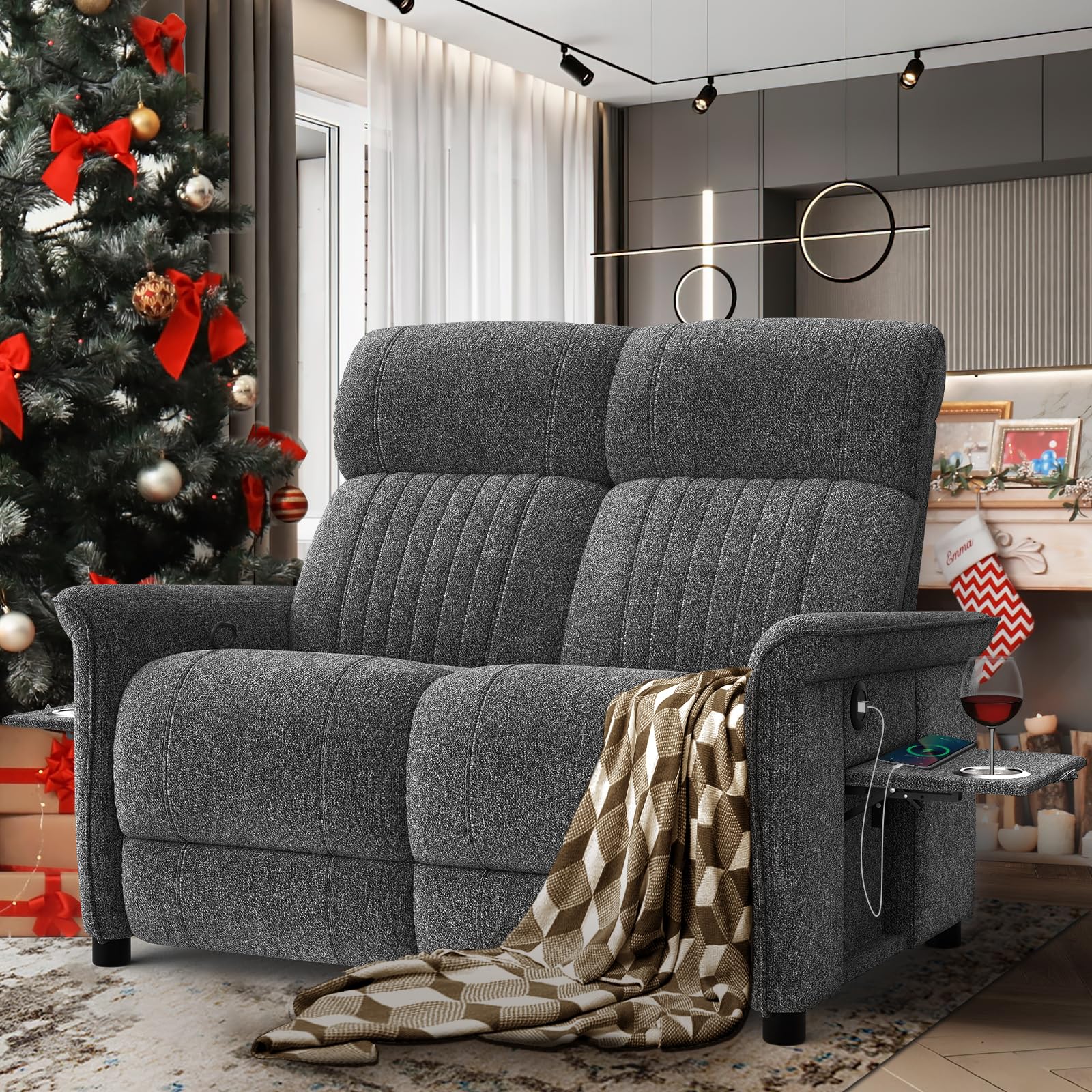 Amazon.com: IROSTAE Loveseat Recliner Sofa, RV Reclining Loveseat with ...