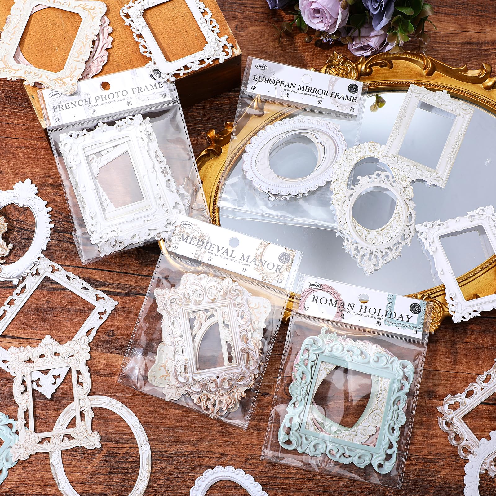 Amazon.com : 40 Sheets Scrapbook, Lace Frames Scrapbook Paper, Vintage ...