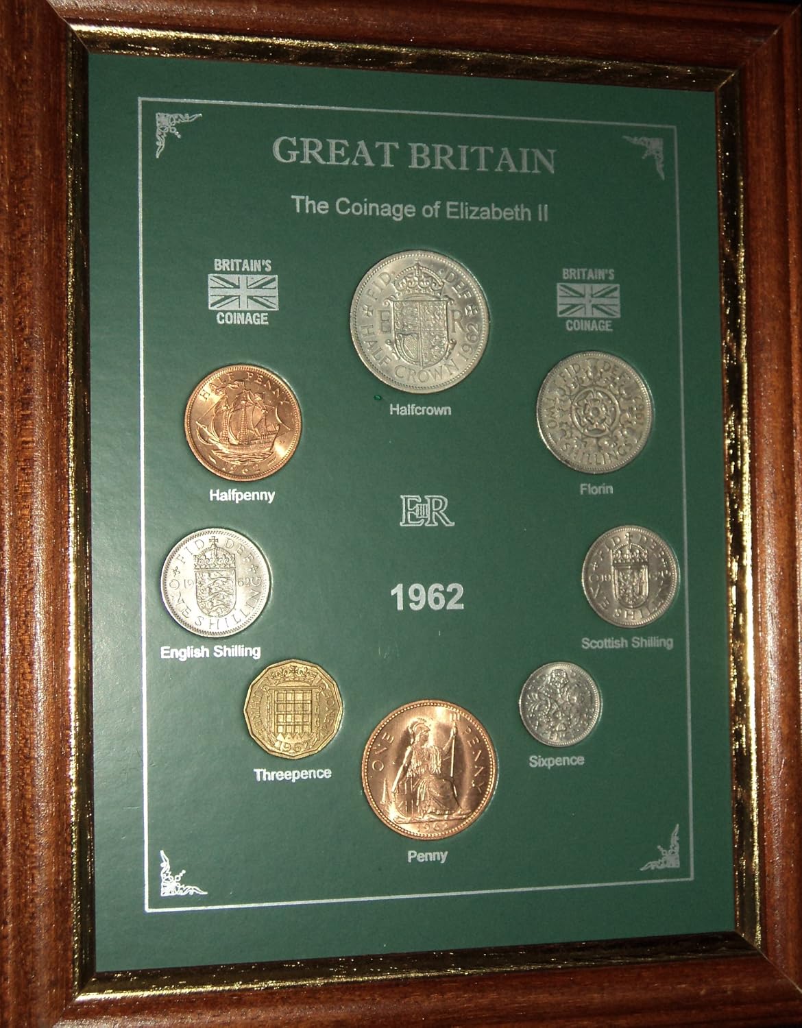 Framed 1962 British Coin Gift Set (Vintage 64th Birthday Year of Birth ...