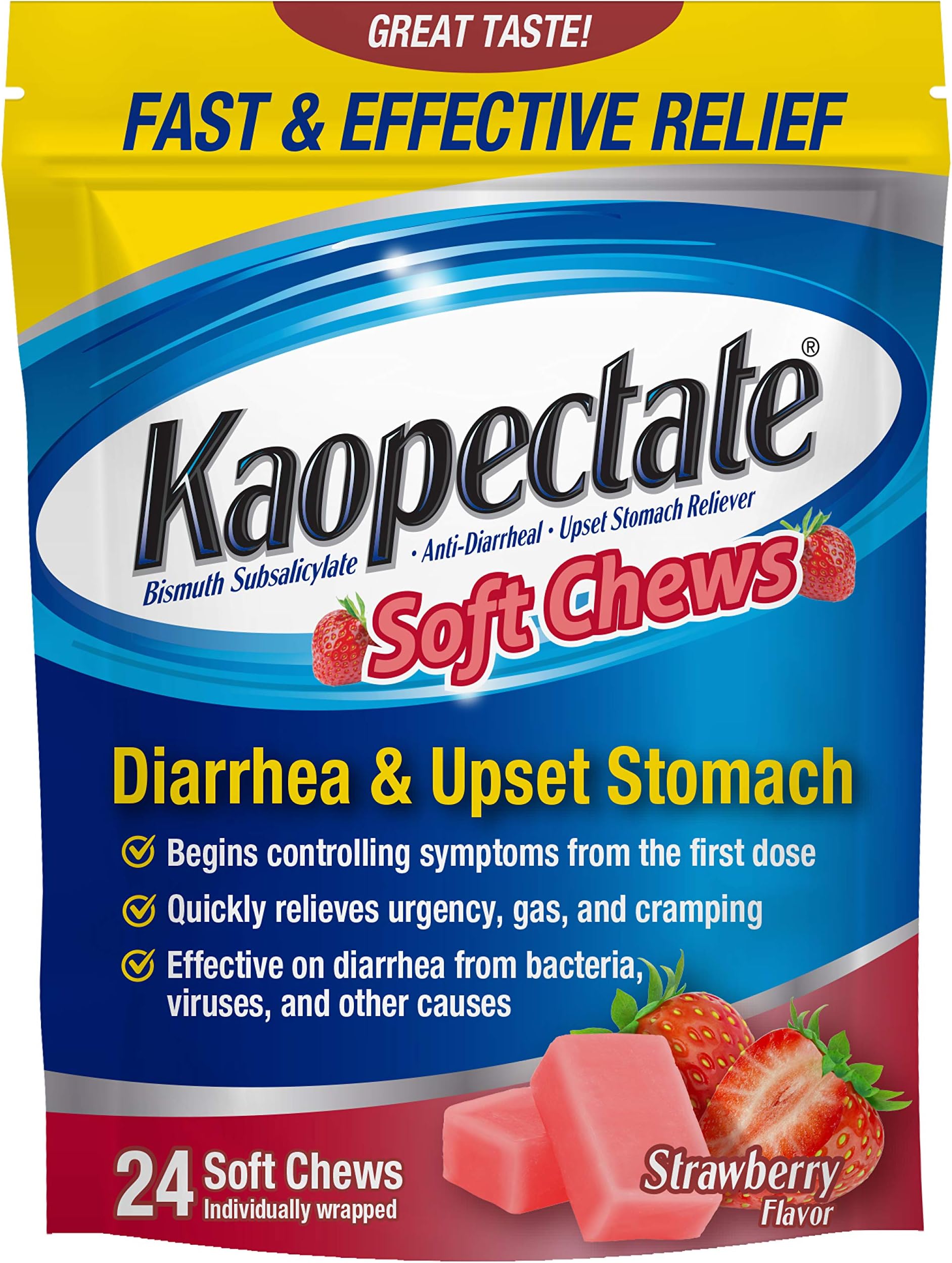 Amazon.com: Nauzene Non-drowsy Upset Stomach & Nausea Relief Chewable ...