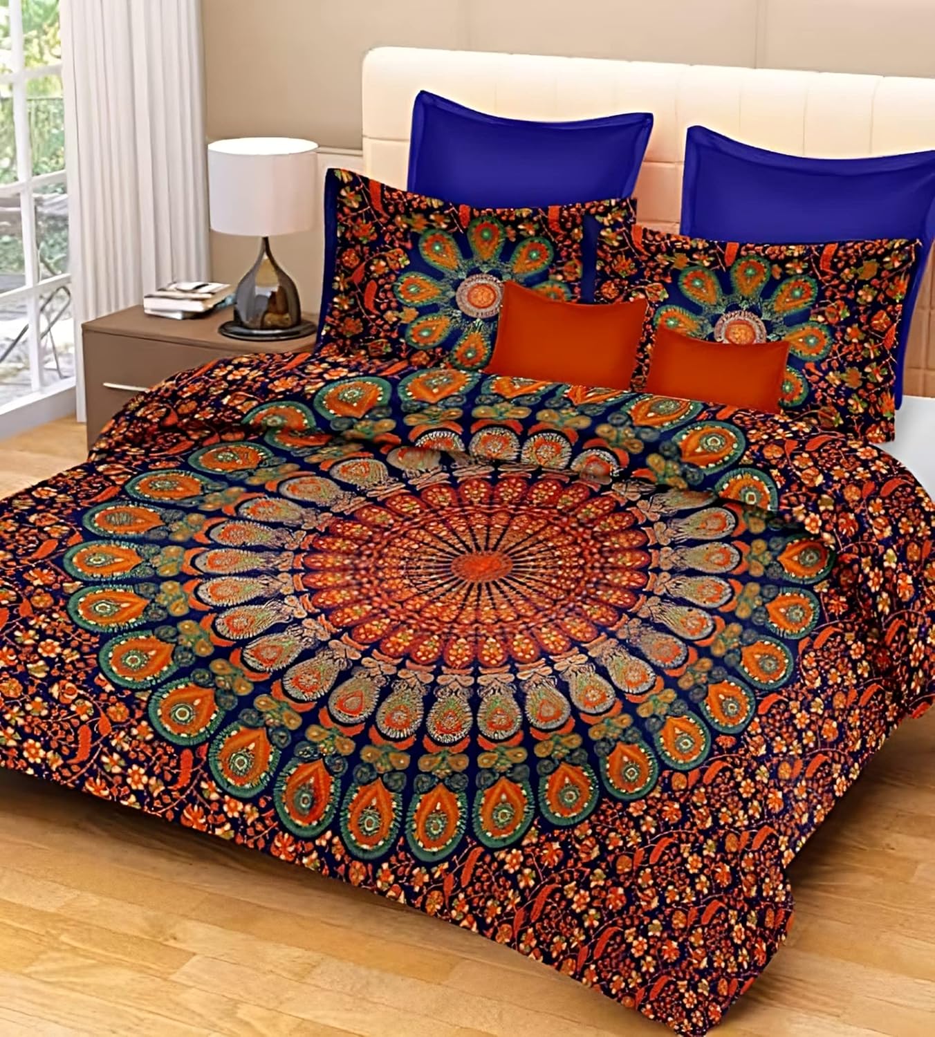 ADITYA IMPEX Cotton Rajasthani Jaipuri Traditional Mandala Floral ...