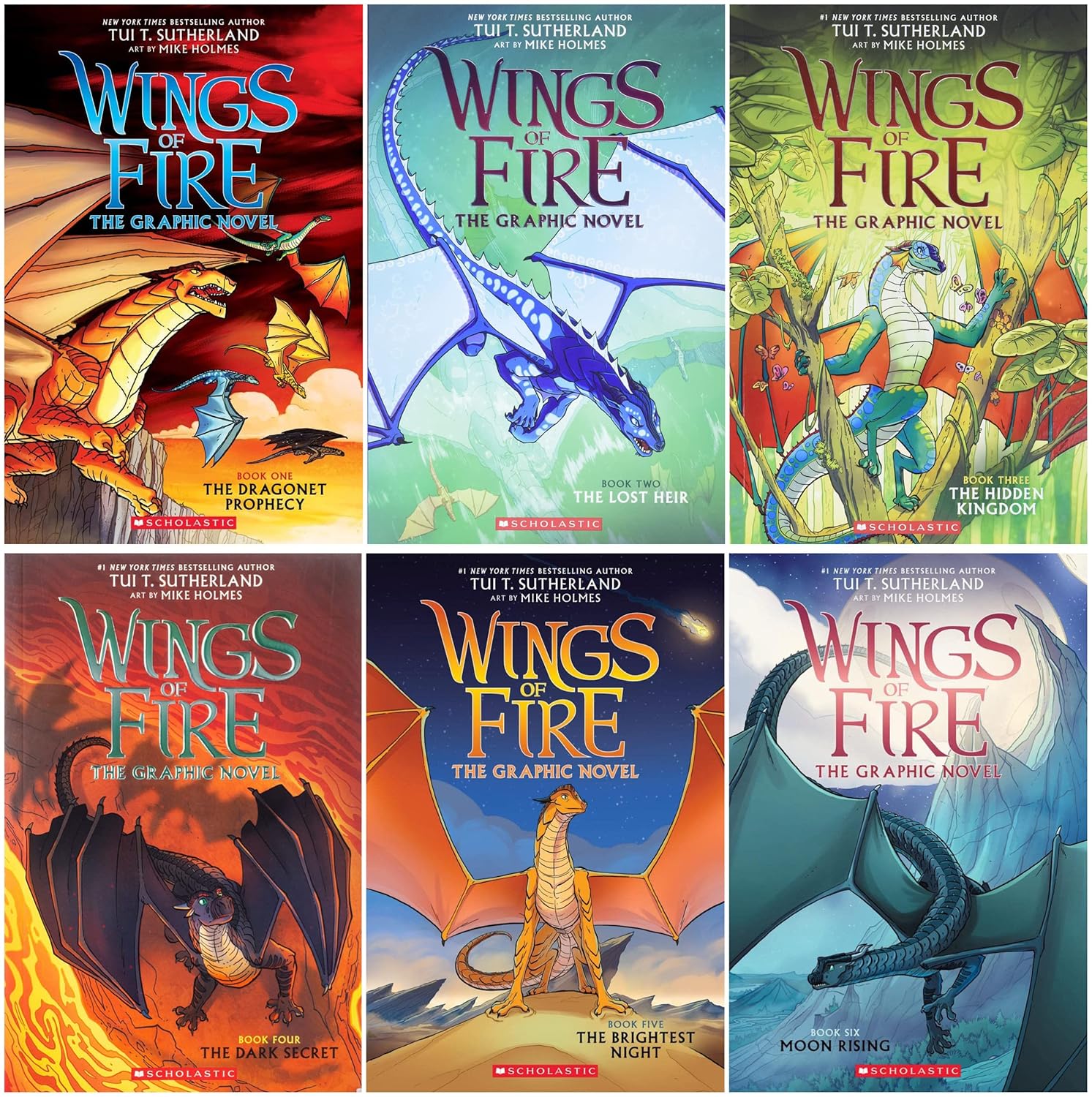 Wings of Fire Graphix Series 6 Books Set (Book 1- 6): Tui T. Sutherland ...
