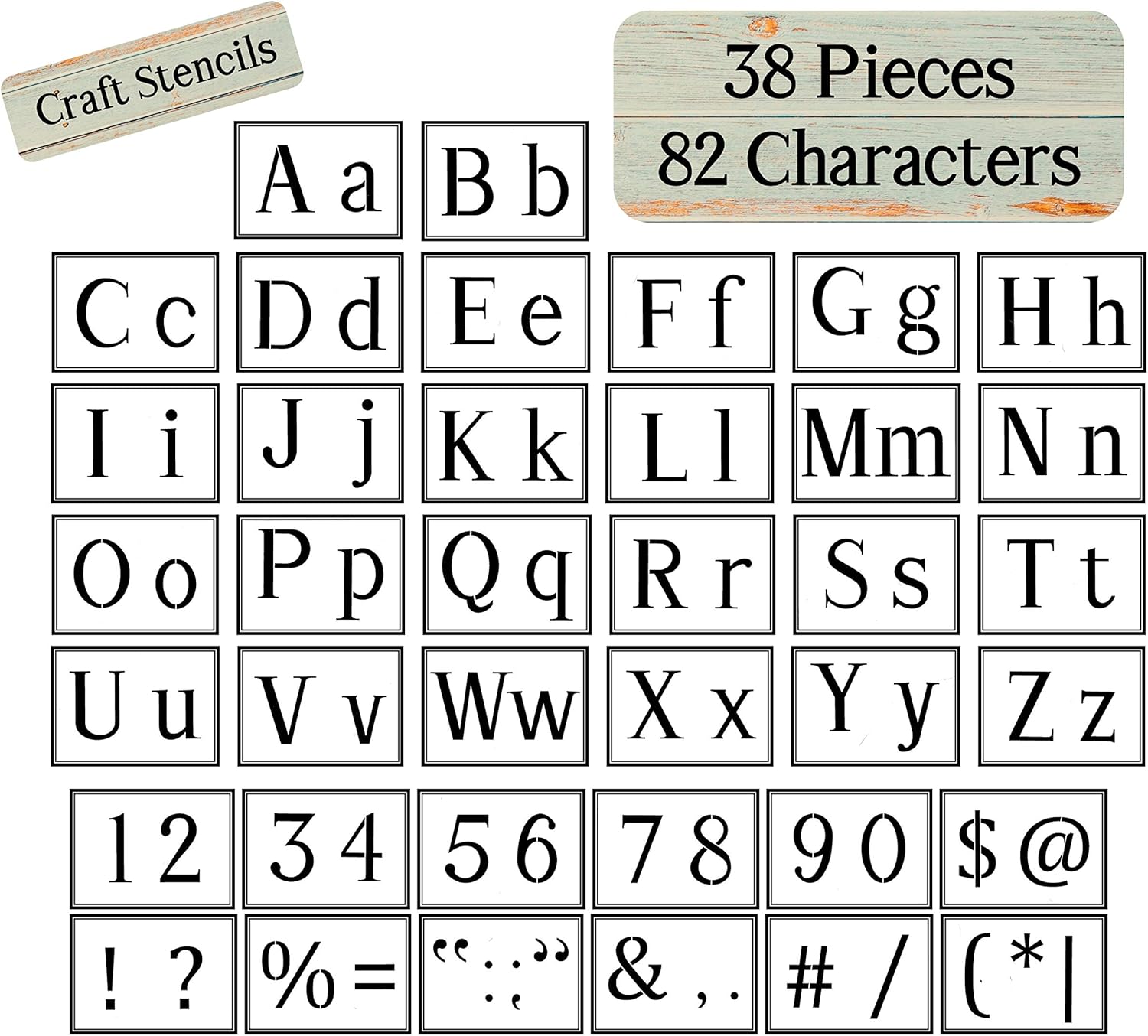 Amazon.com : Vinz Large Letter Alphabet Stencils for Painting on Wood ...