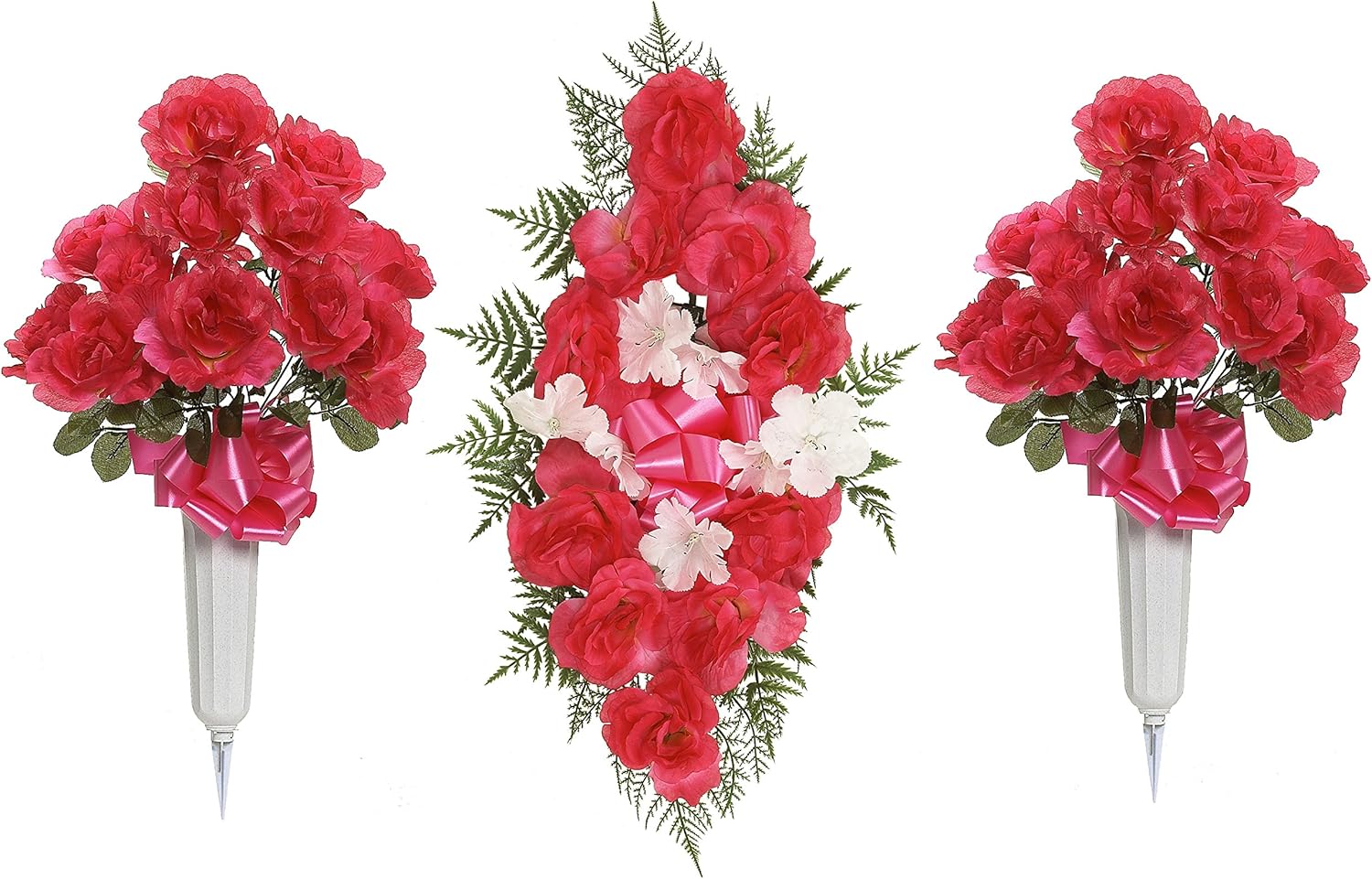 Amazon.com: Teters Memorial CMB0002FHCOM 26" Rose Headstone Spray and ...